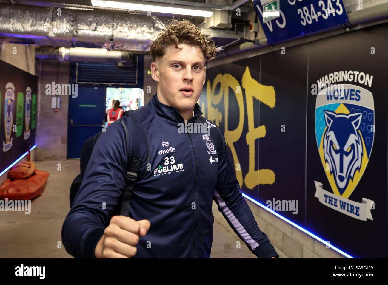 Warrington, UK. 28th Mar, 2025. Arron Lindop of Warrington Wolves ...