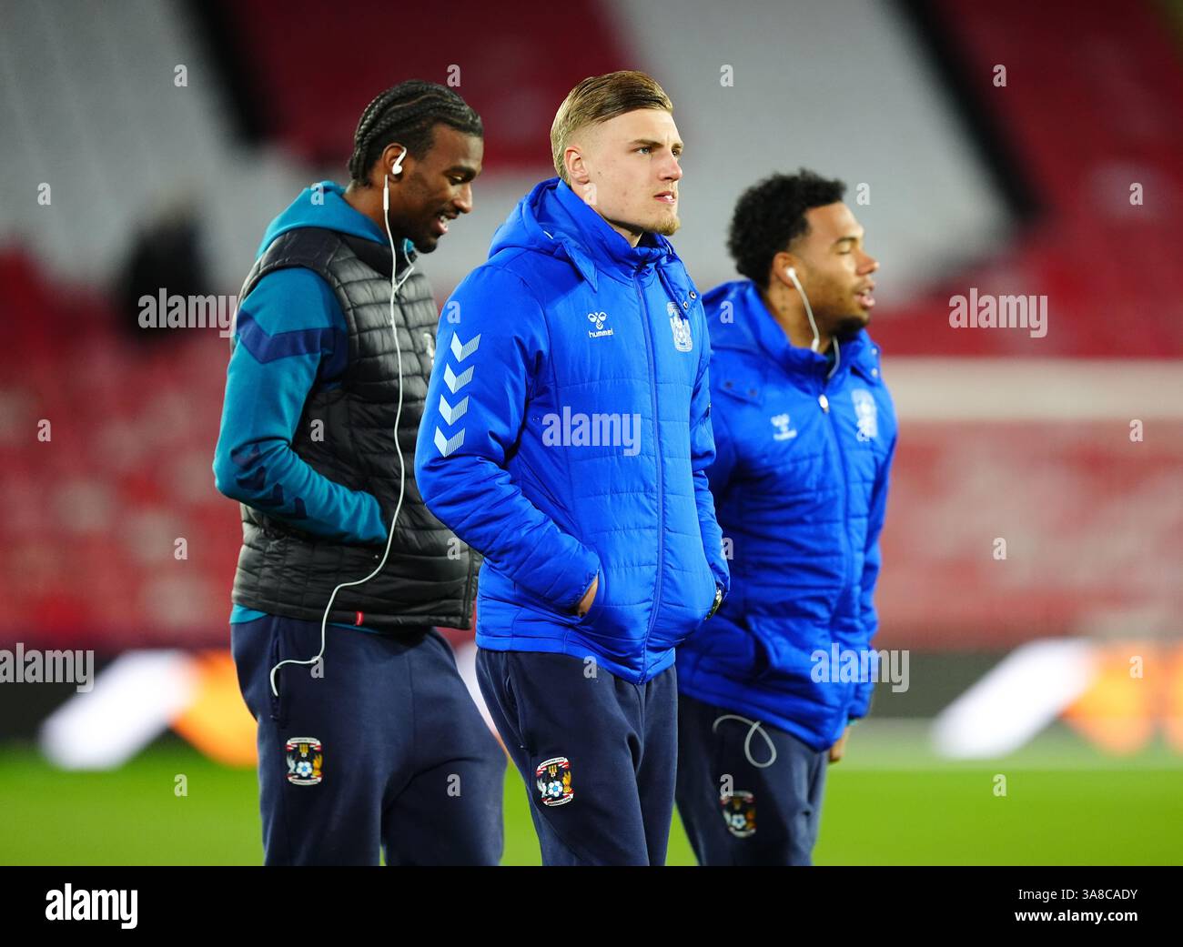 Coventry City's Haji Wright, Norman Bassette and Milan van Ewijk ...