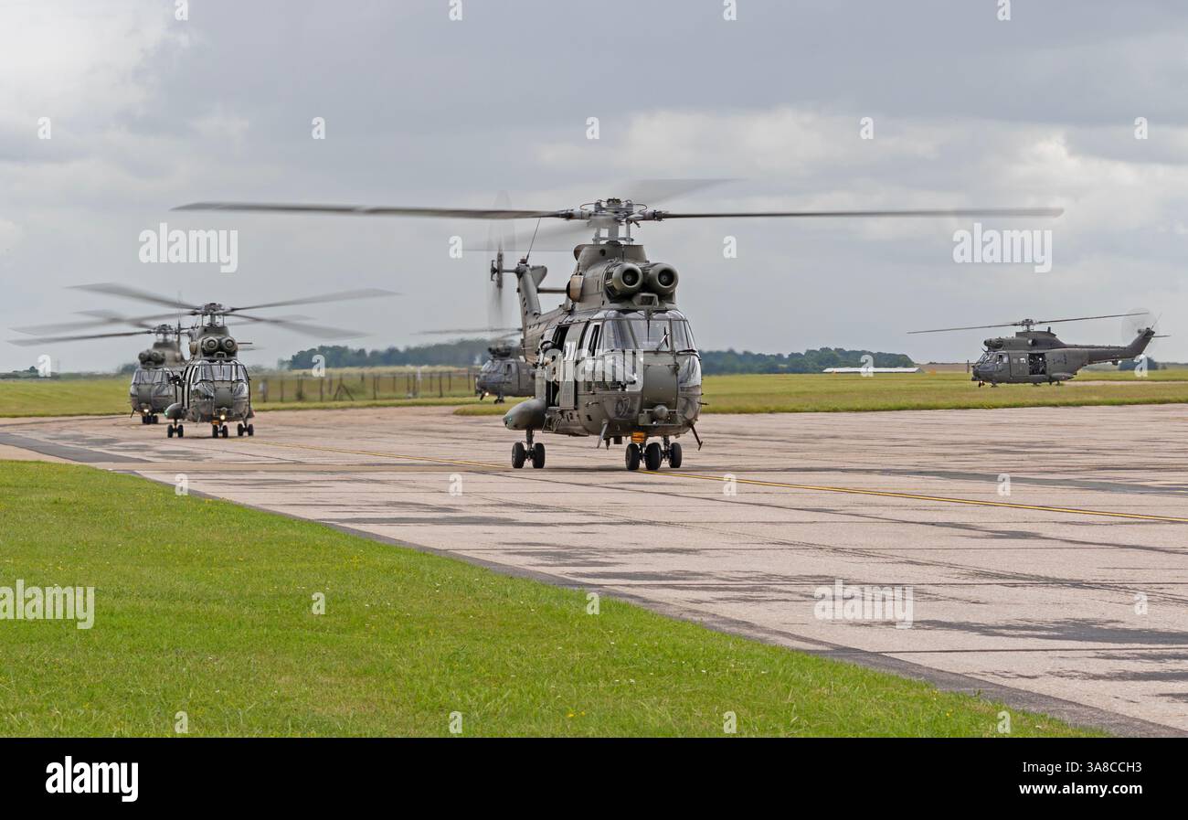 Royal Air Force Westland Puma HC1 helicopter, Farewell formation Flight ...