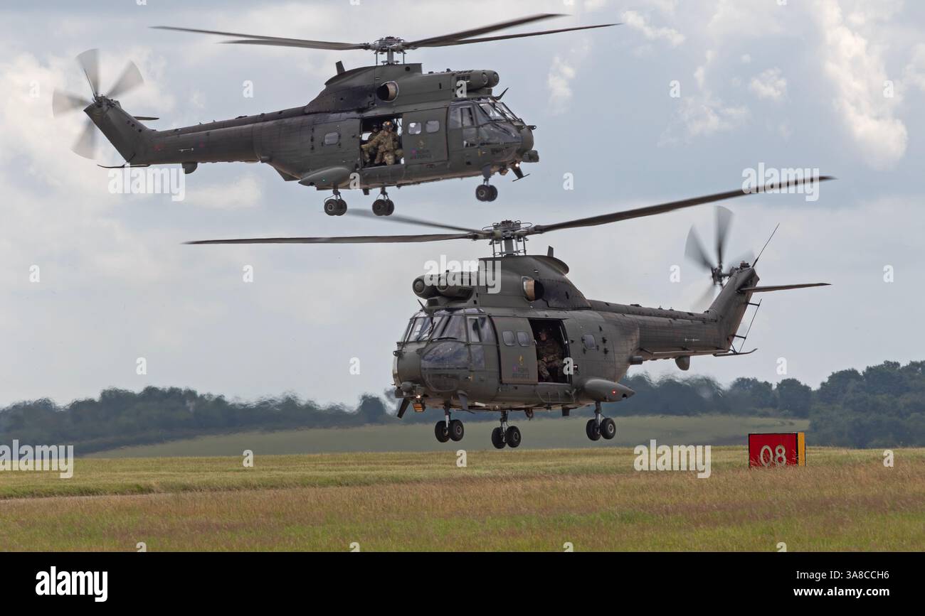 Royal Air Force Westland Puma HC1 helicopter, Farewell formation Flight ...