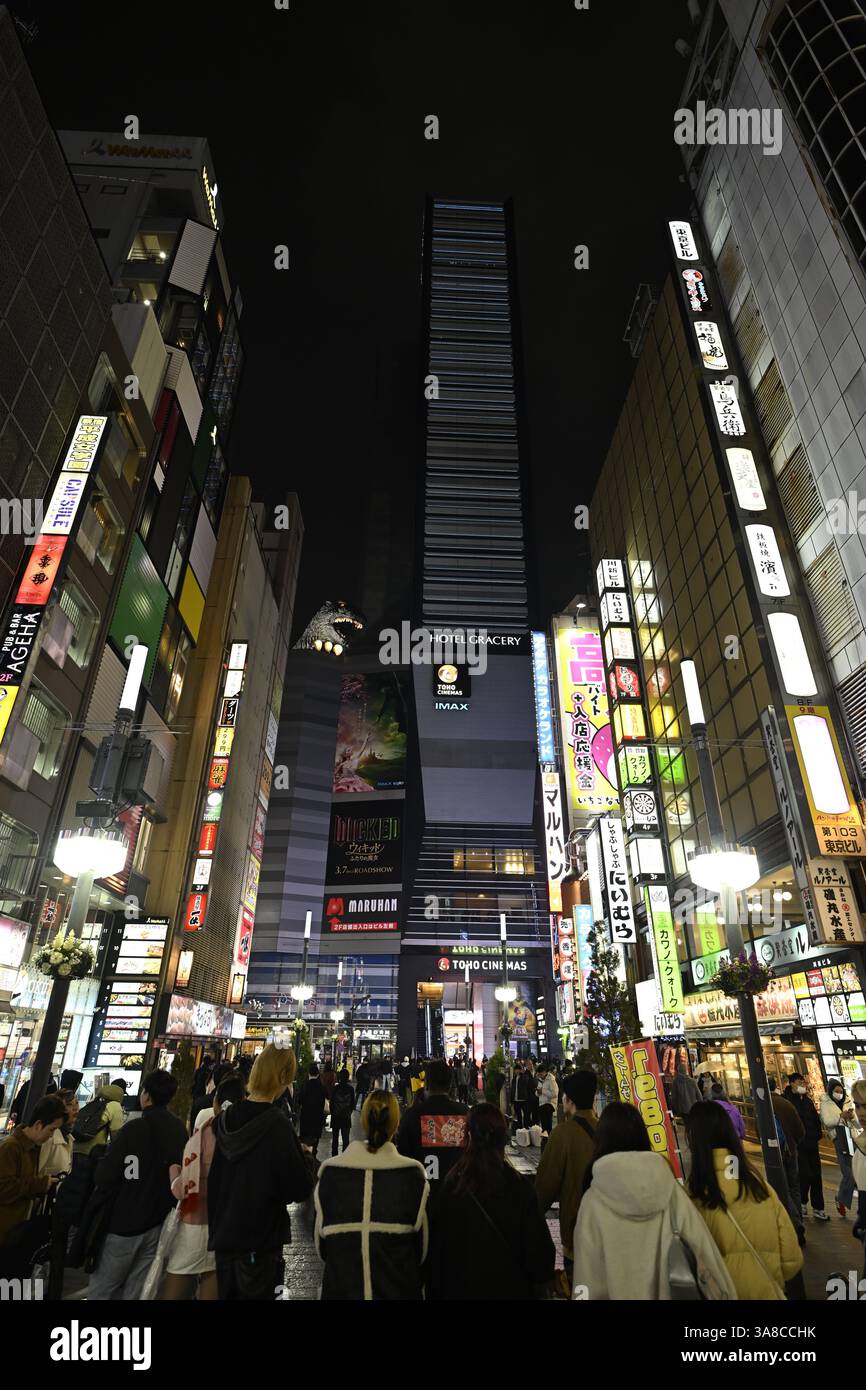 Night scenes in Kabukicho, Shinjuku, Tokyo, Japan – neon lights ...