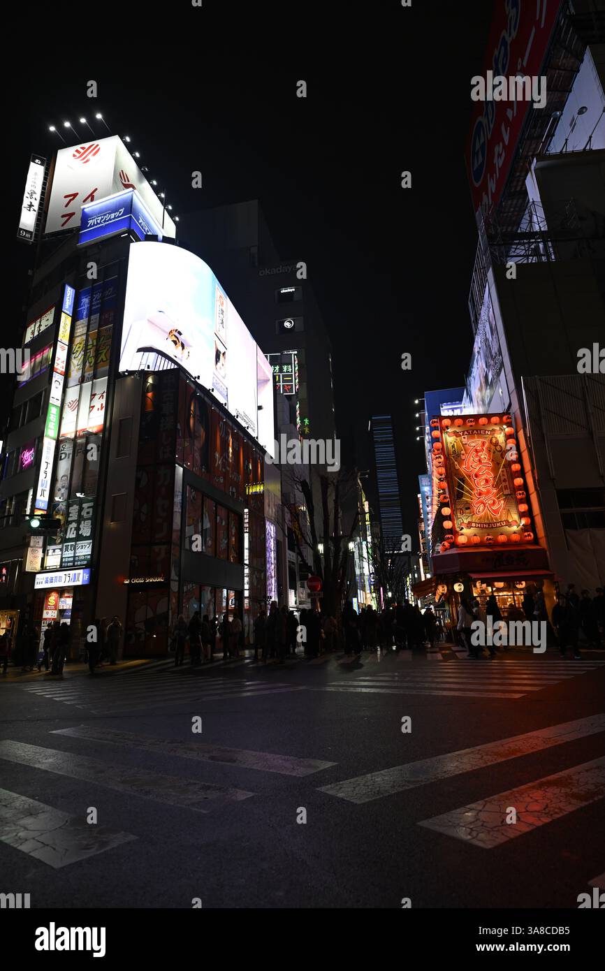 Night scenes in Kabukicho, Shinjuku, Tokyo, Japan – neon lights ...