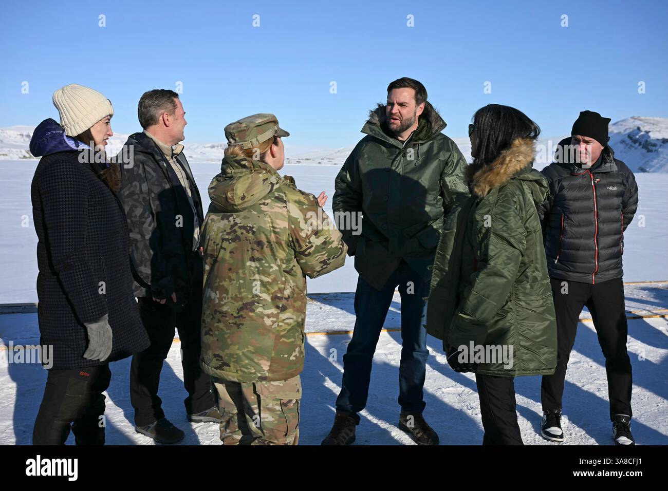 Vice President JD Vance, third right, and second lady Usha Vance ...
