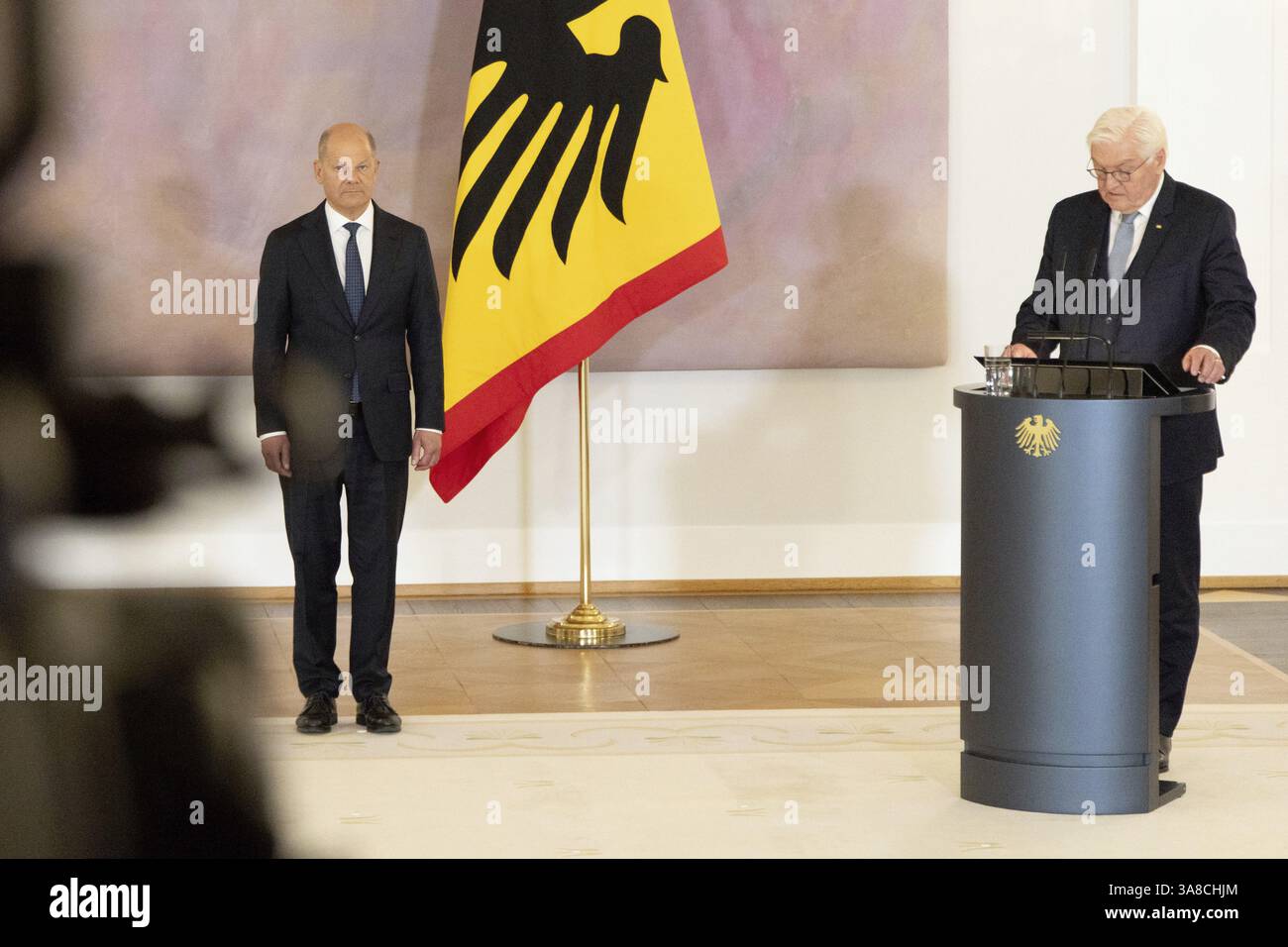 Berlin, Germany - 25 March 2025: Chancellor Olaf Scholz (L) and Federal ...