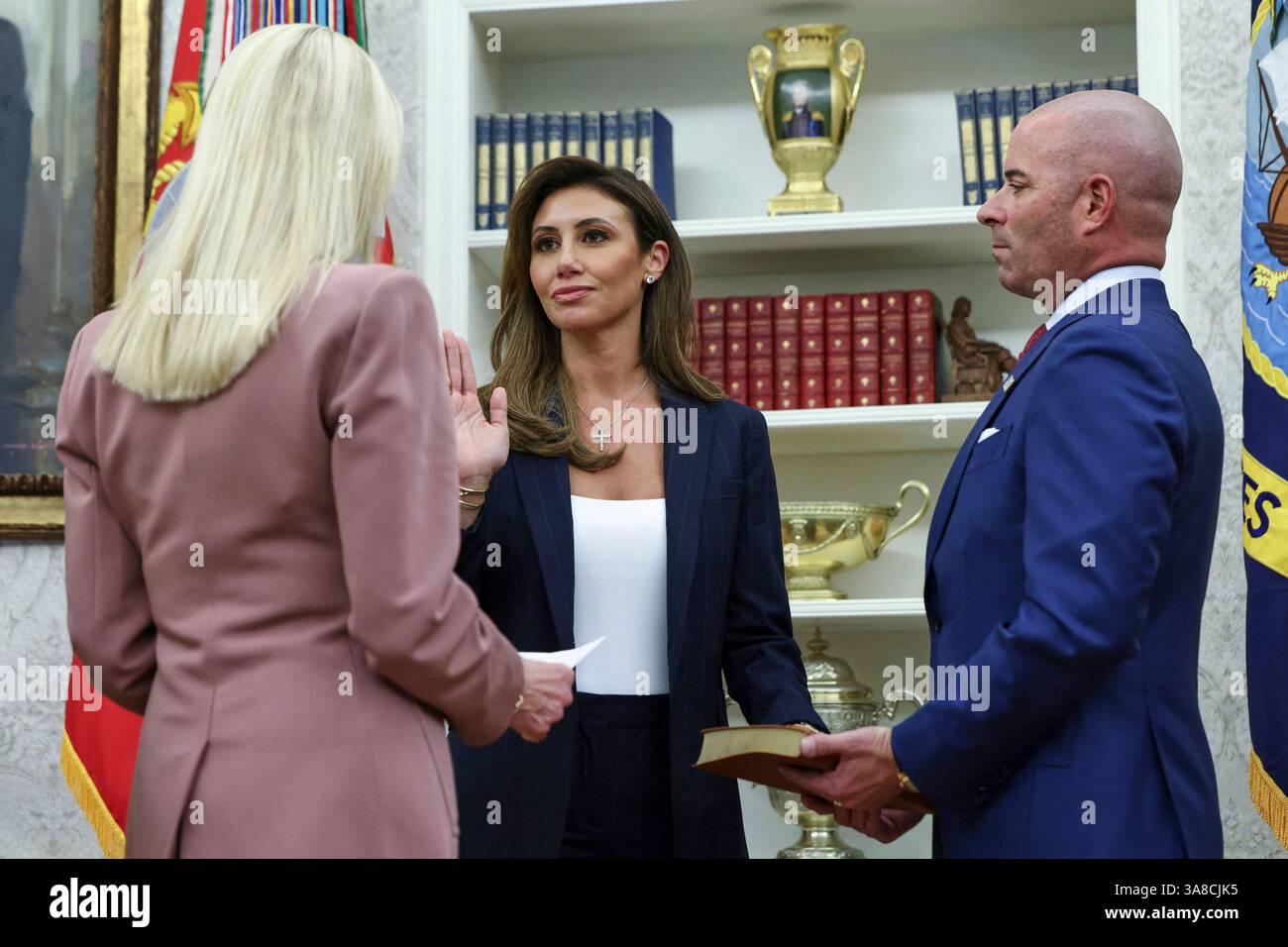 Attorney General Pam Bondi swears in Alina Habba, with husband Gregg ...
