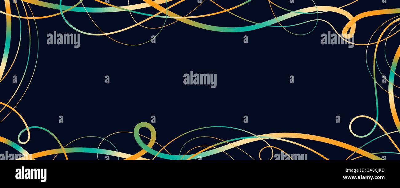 Abstract Wavy Lines and Scribble Futuristic Sketches with Vibrant ...