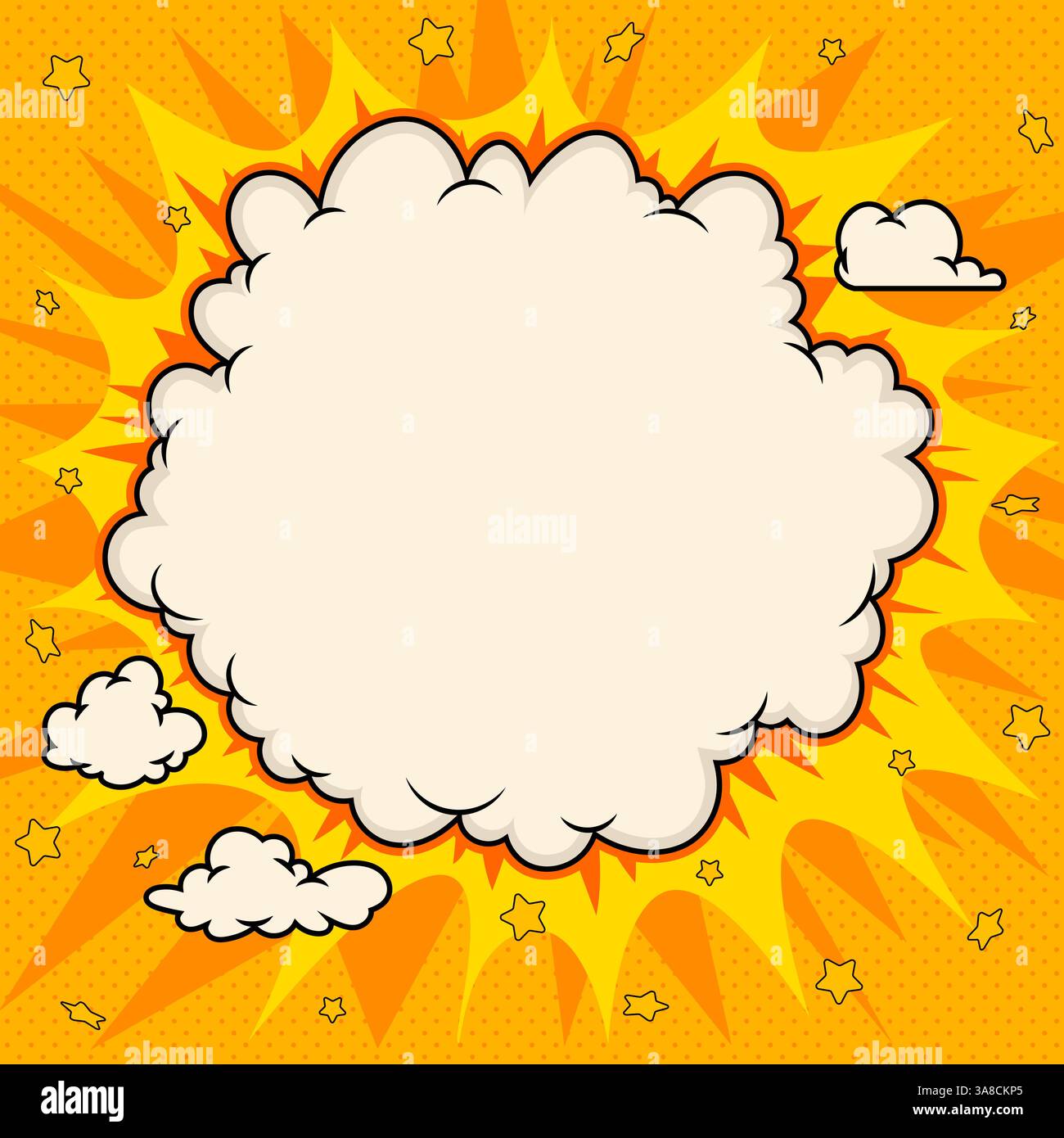 Comic Book Explosion Frame With Retro Pop Art Speech Bubble Background ...