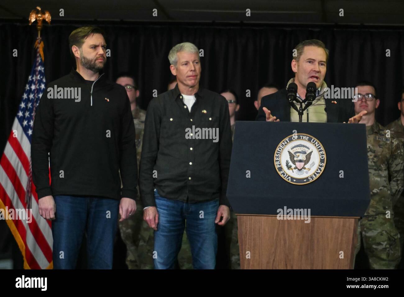 Vice President JD Vance, from left, and Energy Secretary Chris Wright ...