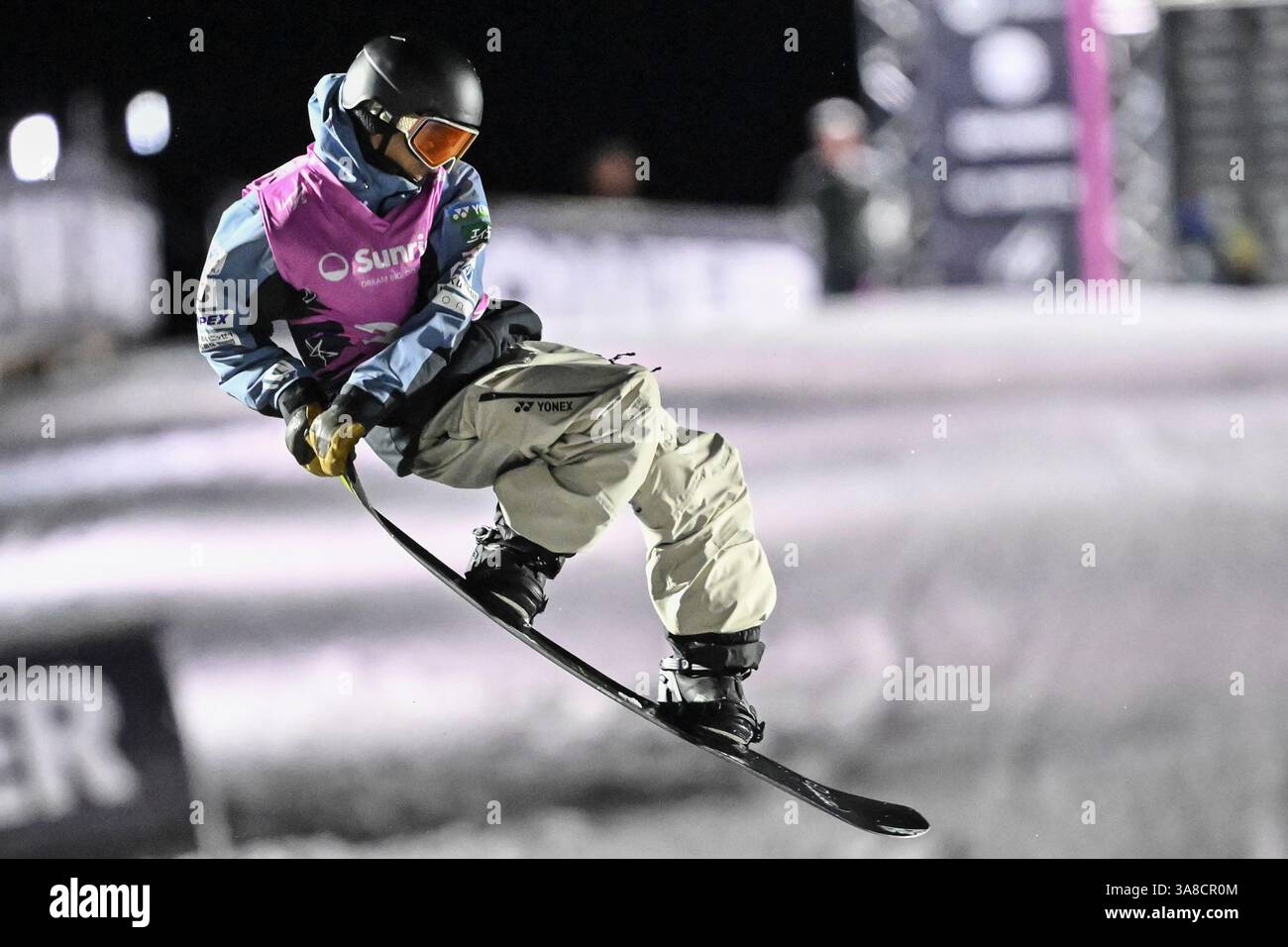 Ryoma Kimata, of Japan, in action during the snowboard big air ...