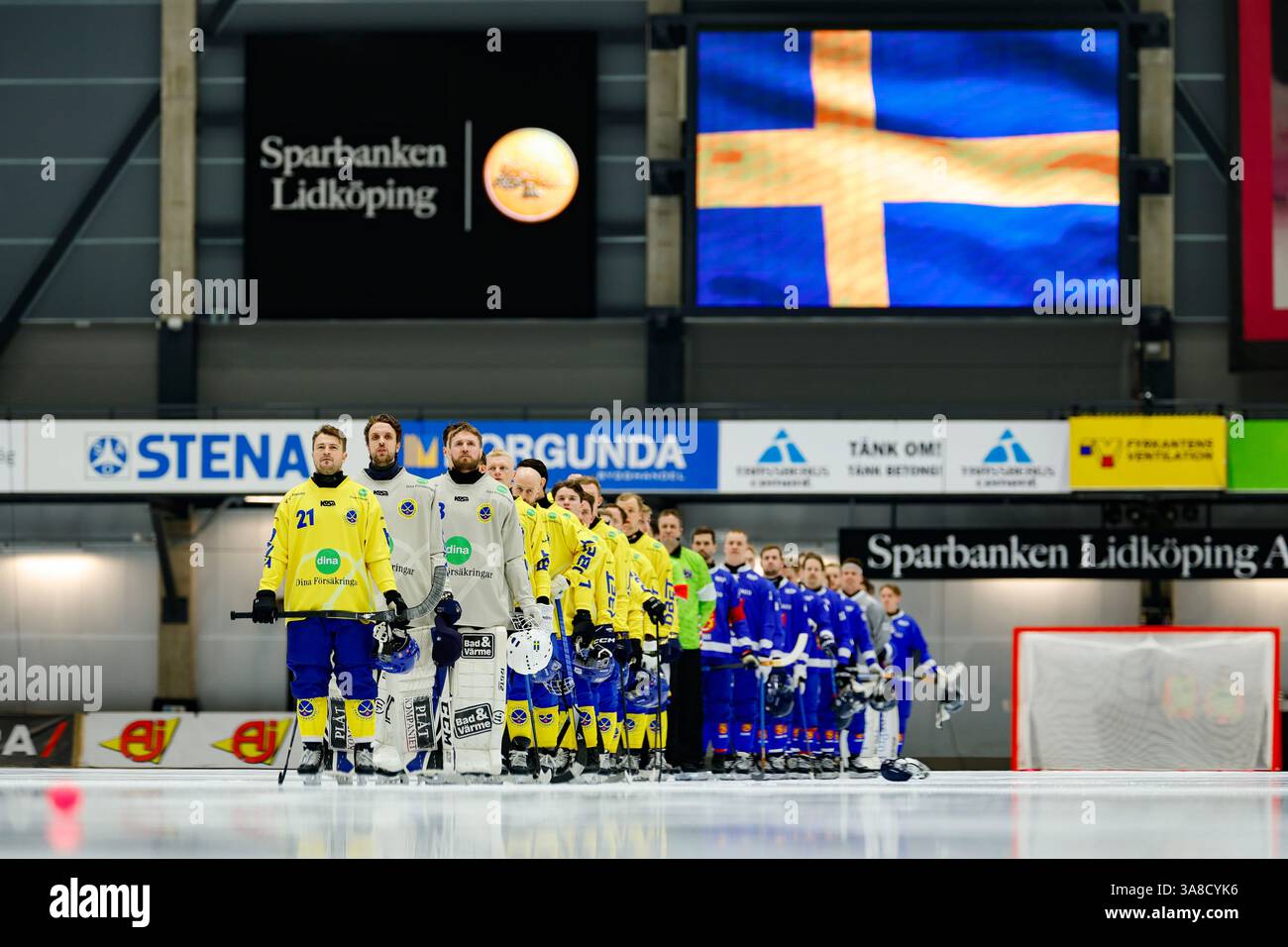 Swedish star Christoffer Edlund (#21) and the rest of the Swedish and ...