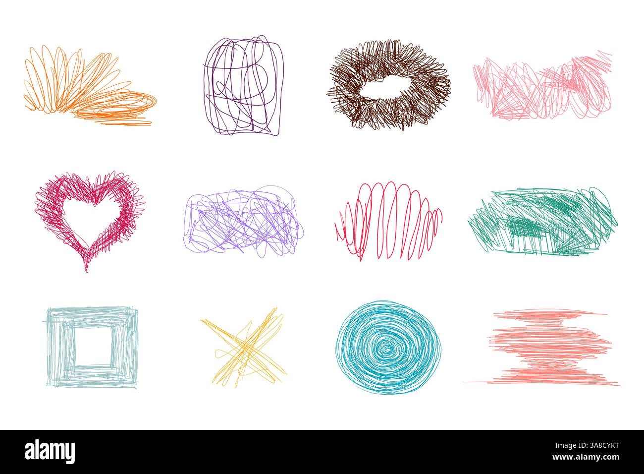 Geometric lines messy colorful Cut Out Stock Images & Pictures - Alamy