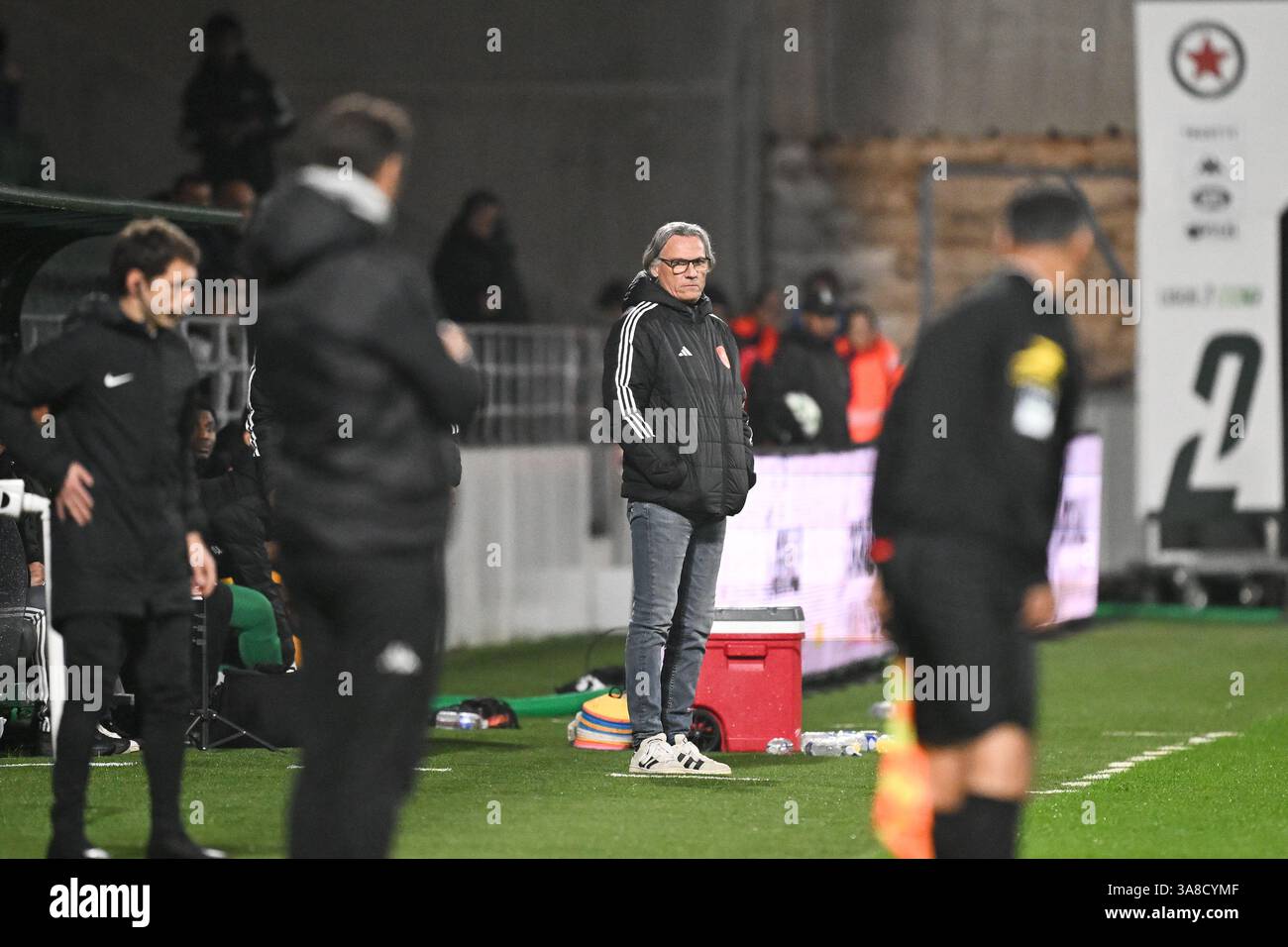 Didier SANTINI (Entraineur Rodez RAF) during the Ligue 2 BKT match ...
