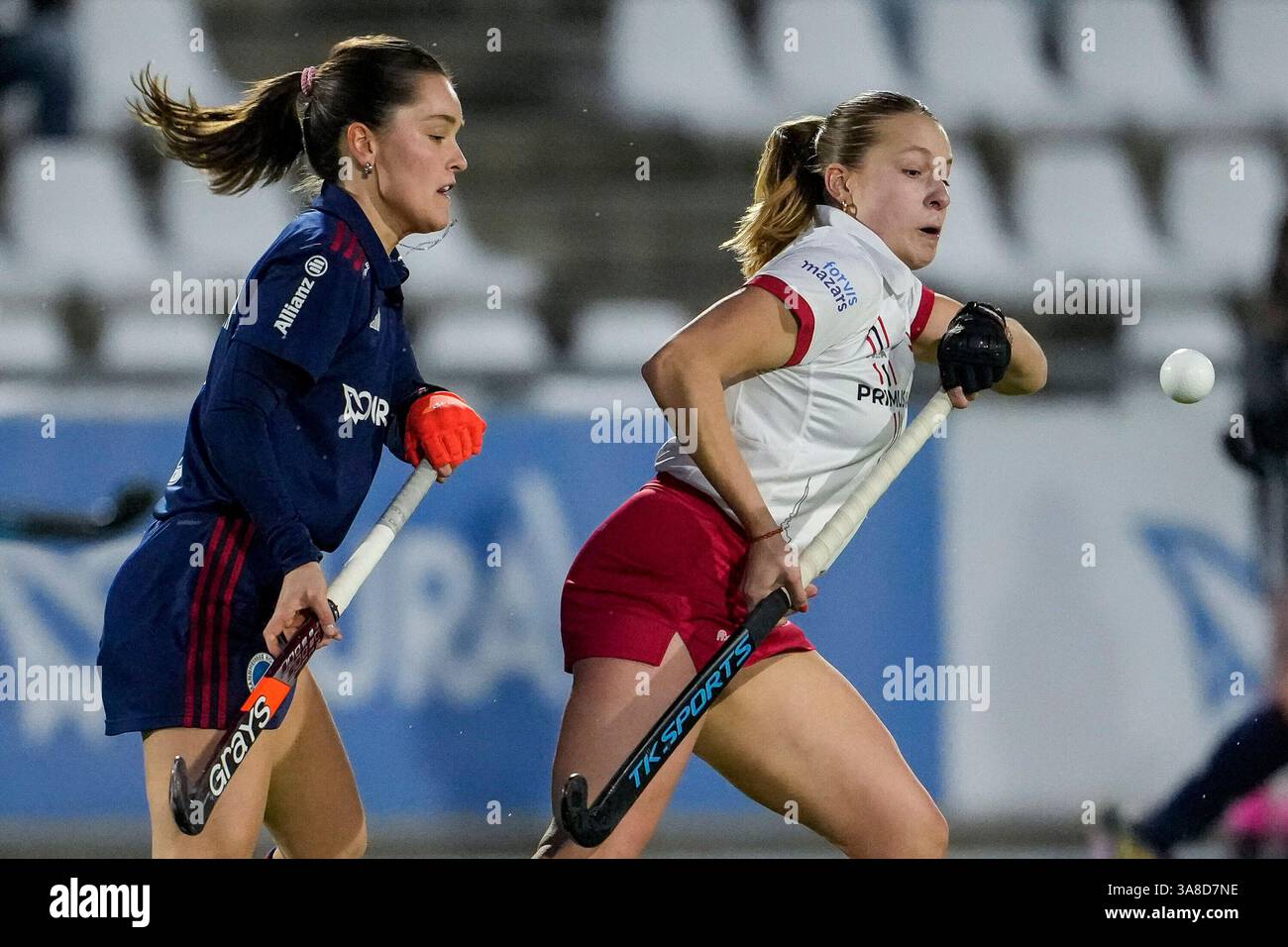 Mannheim, Deutschland. 28th Mar, 2025. v.li.: Fiona Felber (MHC, 6 ...