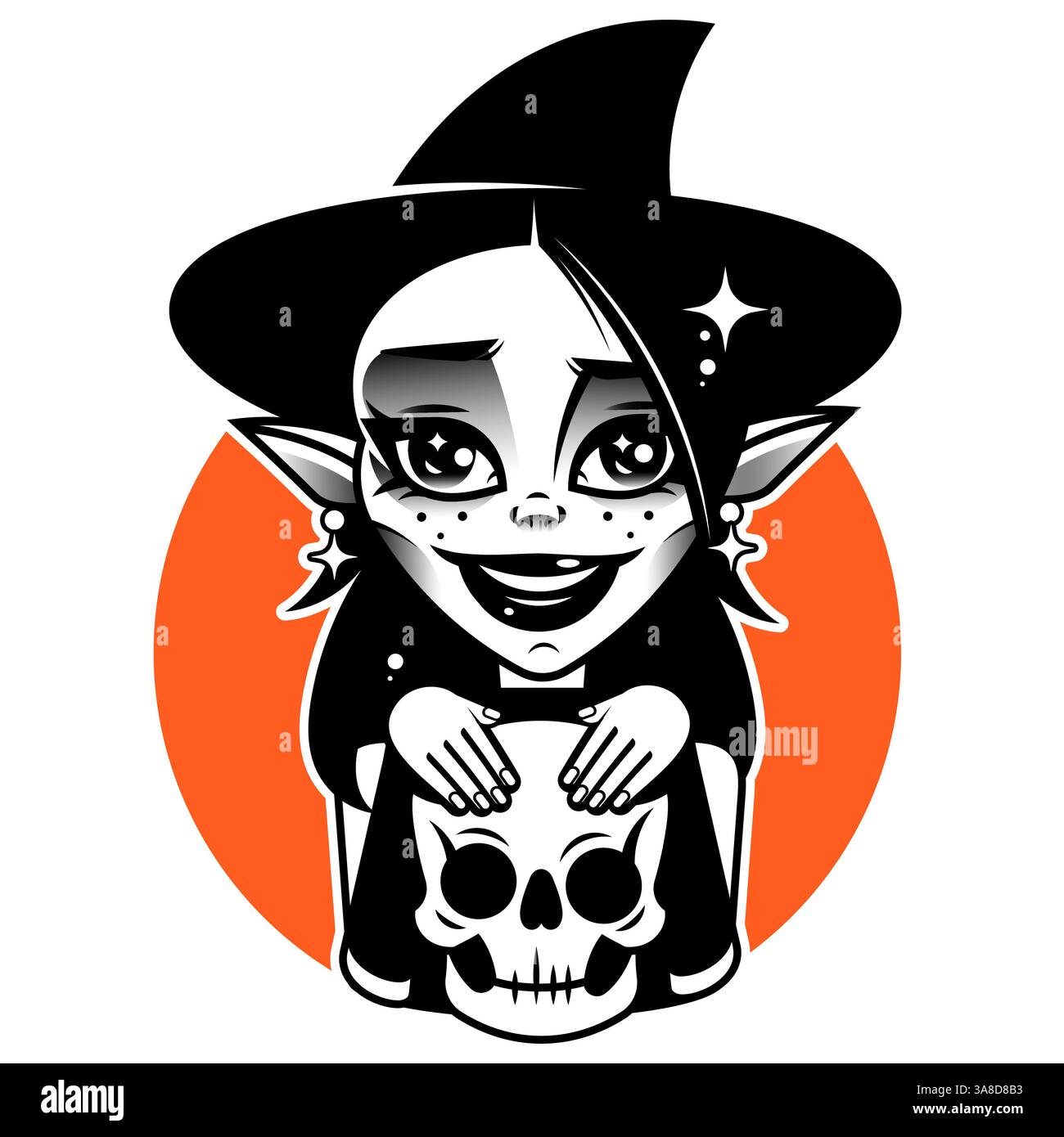 Halloween Witch Riding Broomstick - Spooky and Fun Witch Illustration ...