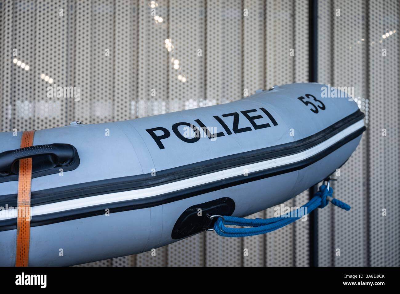 Kehl, Germany. 28th Mar, 2025. The lettering "POLIZEI" can be seen on a ...