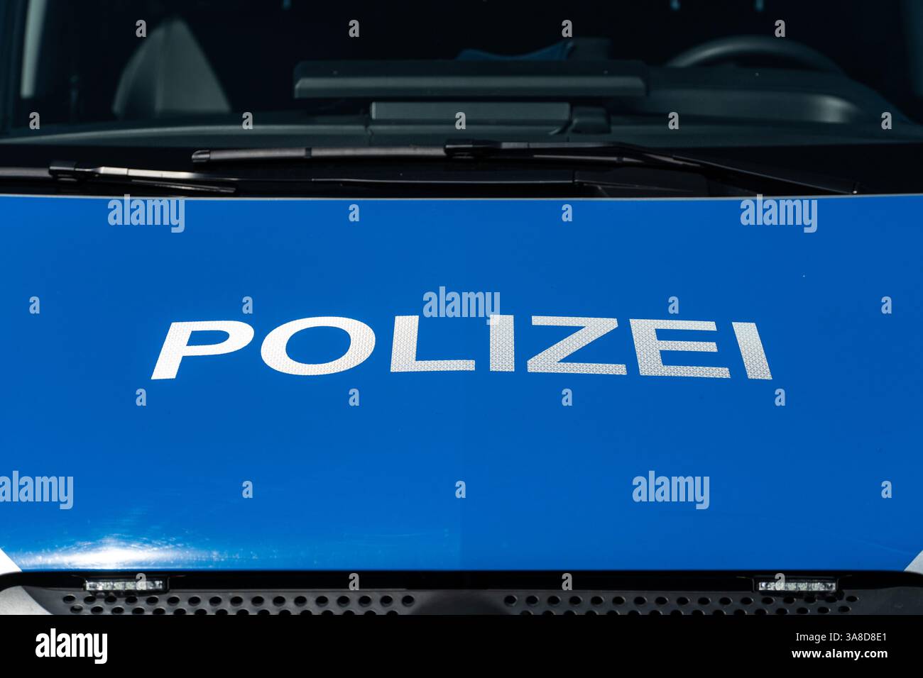 Kehl, Germany. 28th Mar, 2025. The lettering "POLIZEI" can be seen on ...