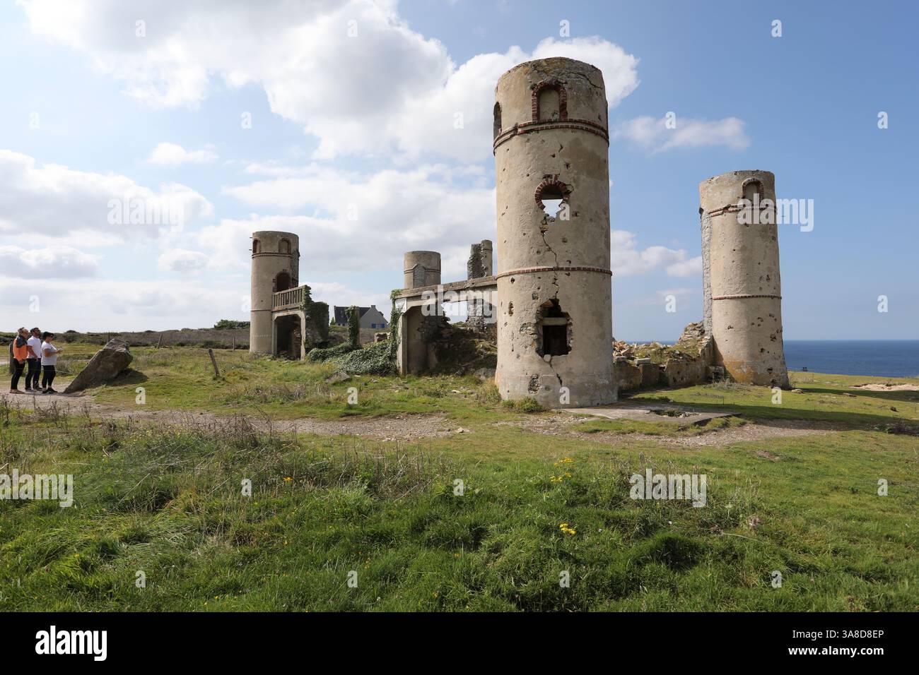 Ruins of Saint-Pol-Roux Manor overlooking the Atlantic in Camaret-sur ...