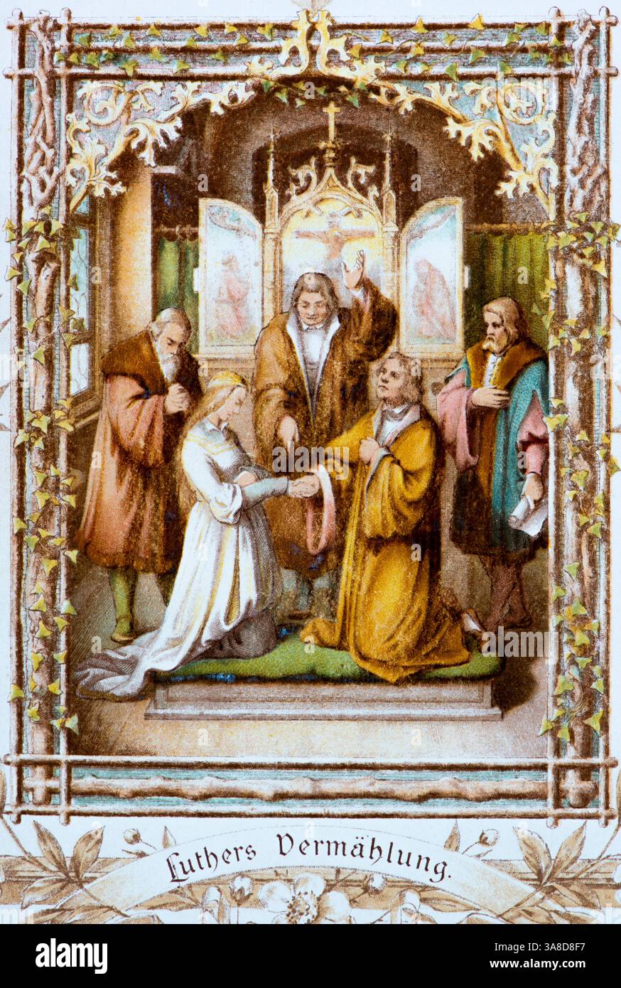 Luther´s espousal to Katharina von Bora in 1525, scene from the ife of ...