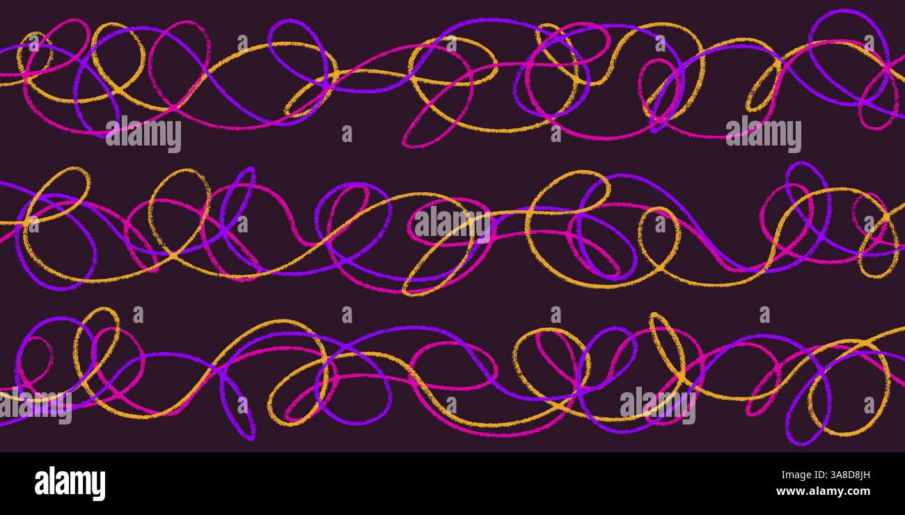 Abstract Squiggle Pencil Line Collection. Thin doodle of abstract ...