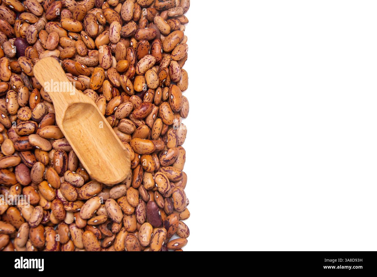 Kidney Beans Pile with Wooden Spoon, Half White Copy Space Stock Photo ...