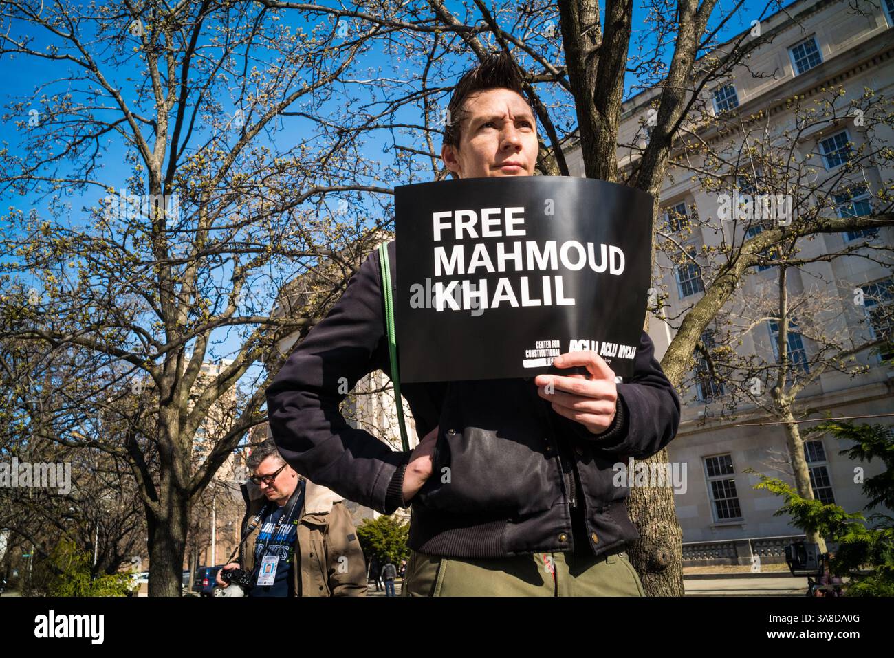 Newark, New Jersey, USA. 28th Mar, 2025. Demonstrators rally for ...