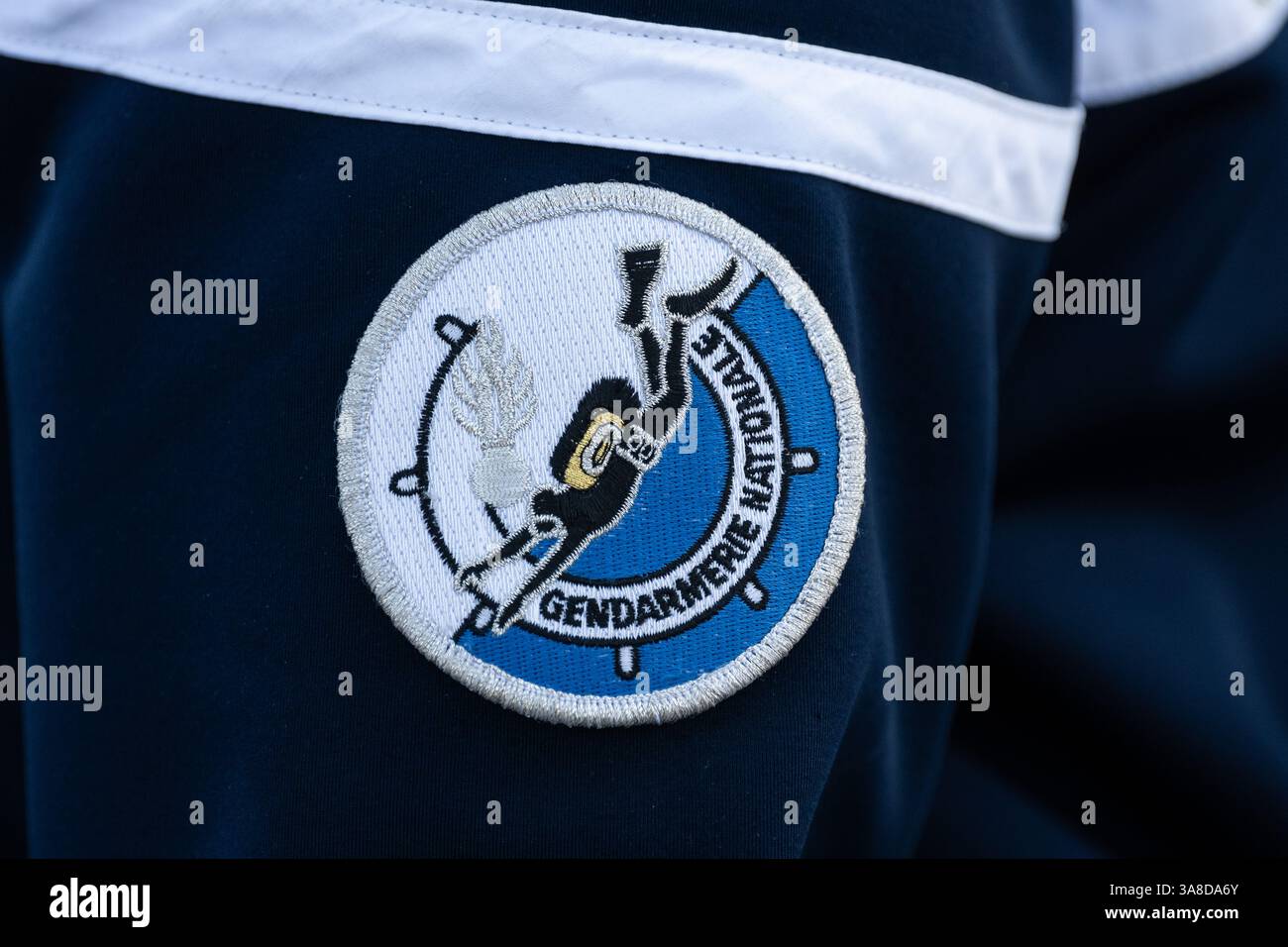 Kehl, Germany. 28th Mar, 2025. The lettering "GENDARMERIE NATIONALE ...