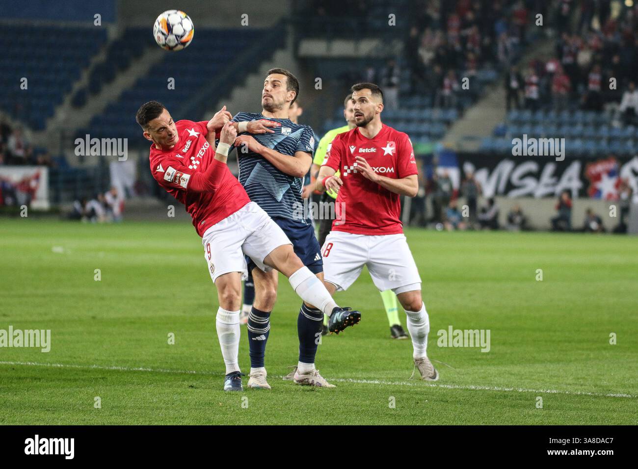 Krakow, Poland. 28th Mar, 2025. football 2024 2025 Betclic 1 Liga Wisla ...