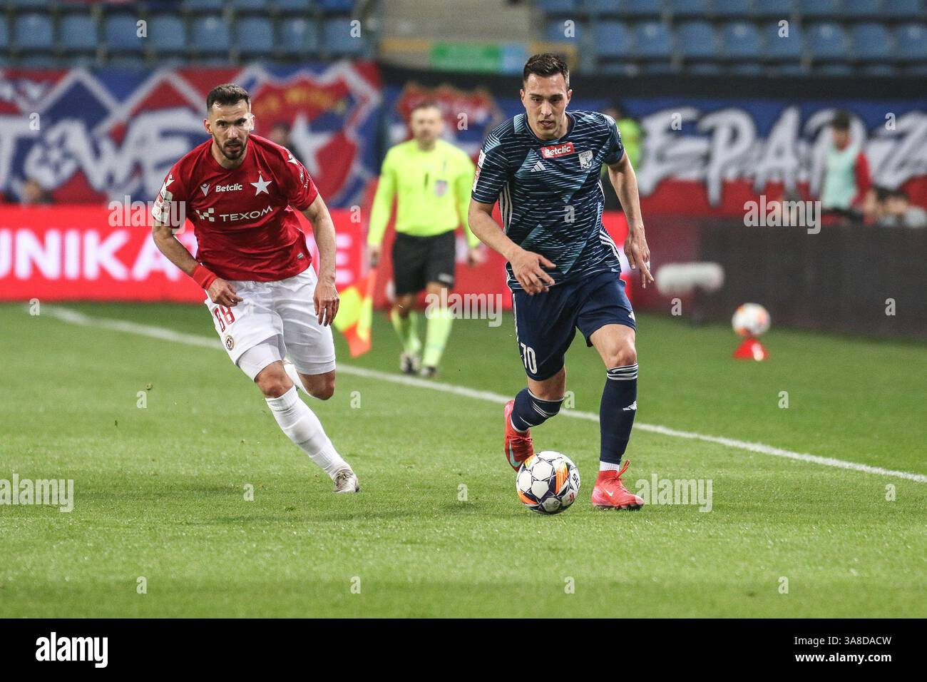 Krakow, Poland. 28th Mar, 2025. football 2024 2025 Betclic 1 Liga Wisla ...