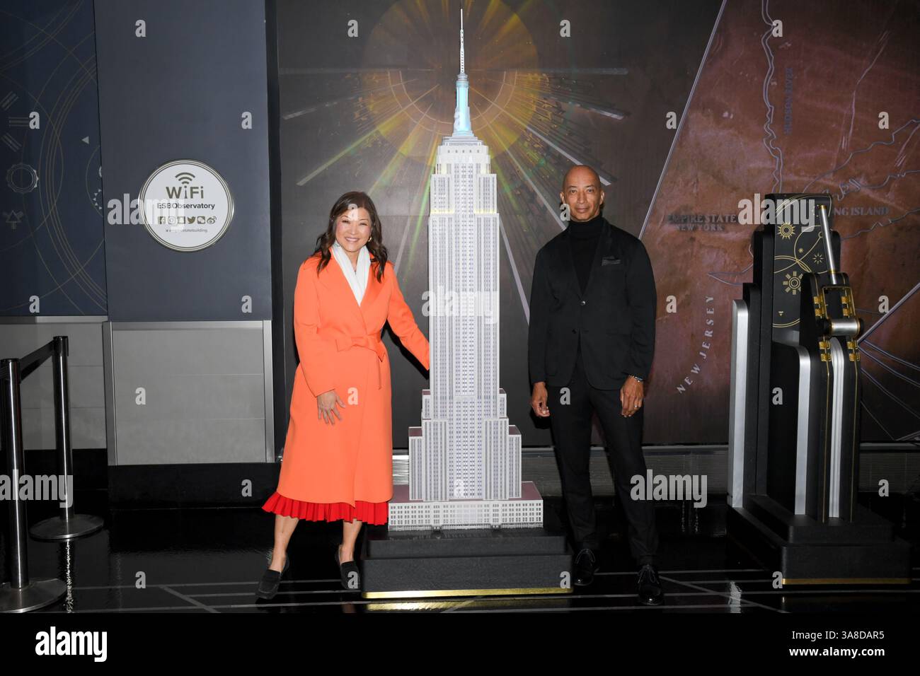 New York, USA. 28th Mar, 2025. Juju Chang and Byron Pitts visit the ...
