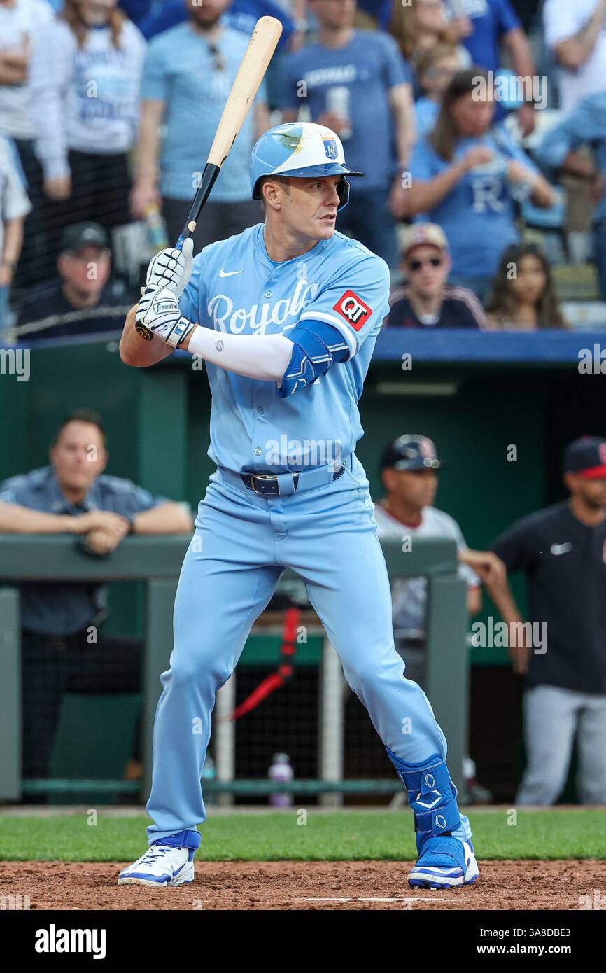 Kansas City, MO, USA. 27th Mar, 2025. Kansas City Royals first baseman ...