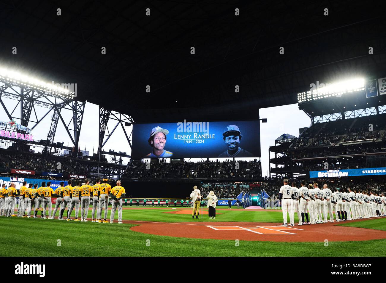 A moment of silence is observed for former major league player Lenny ...