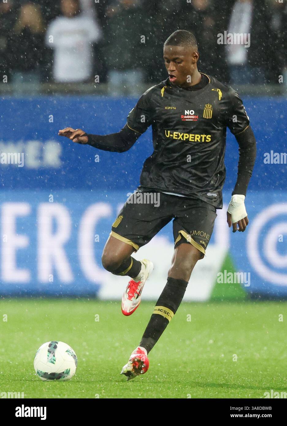 Leuven, Belgium. 28th Mar, 2025. Charleroi's Massamba Sow pictured in ...