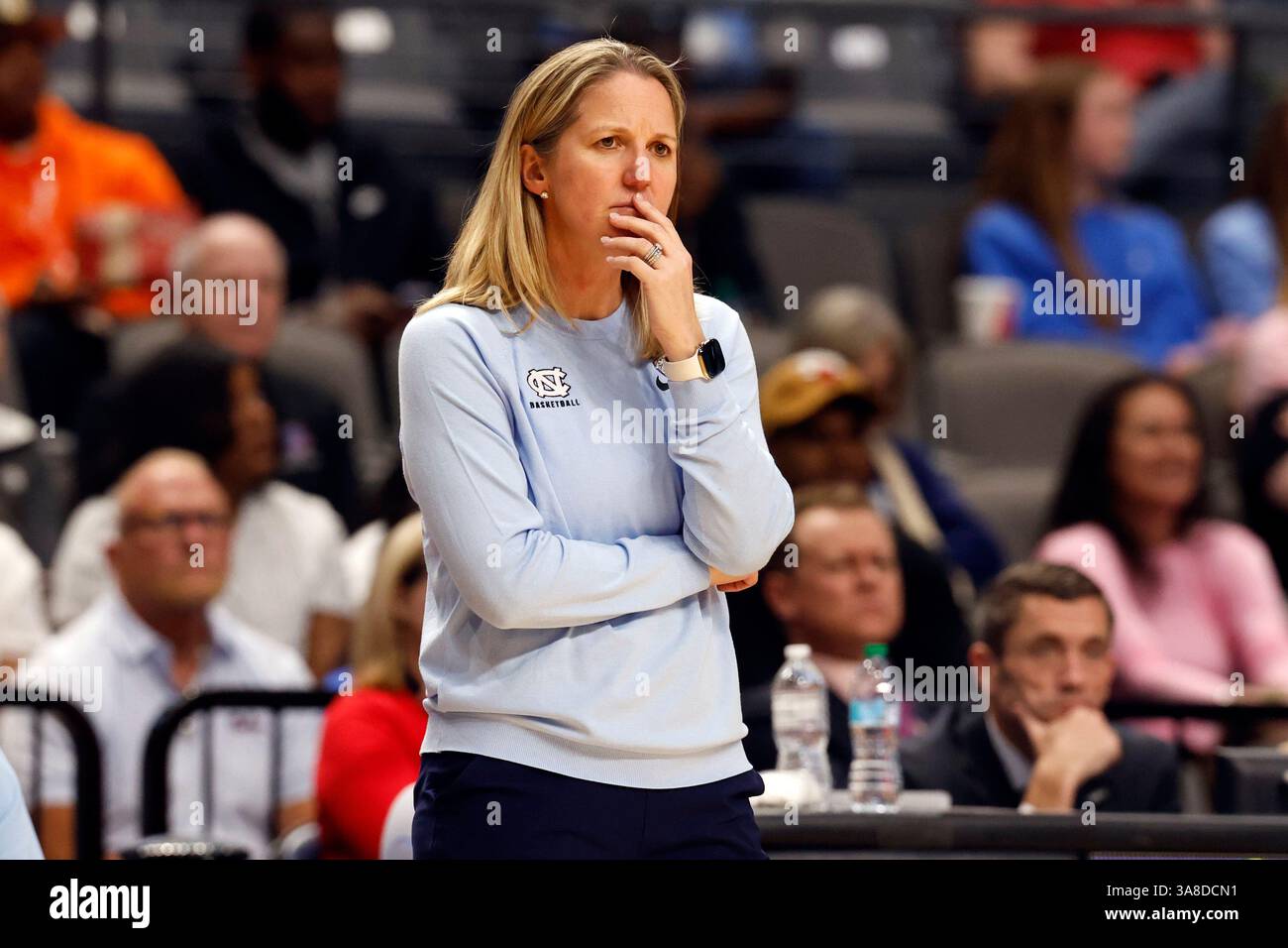 North Carolina head coach Courtney Banghart watches during the second ...