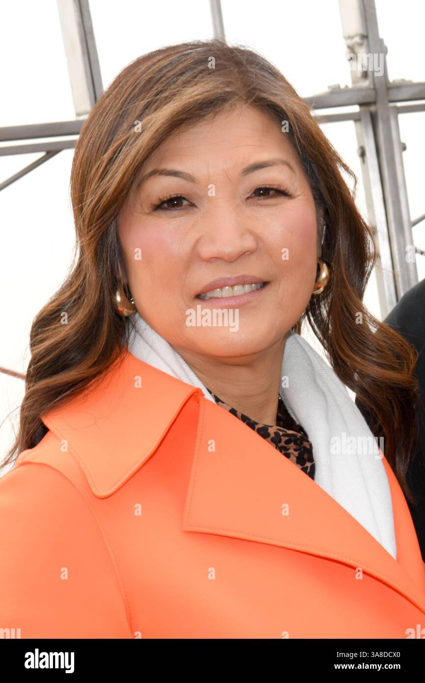 New York, USA. 28th Mar, 2025. Juju Chang and Byron Pitts visit the ...