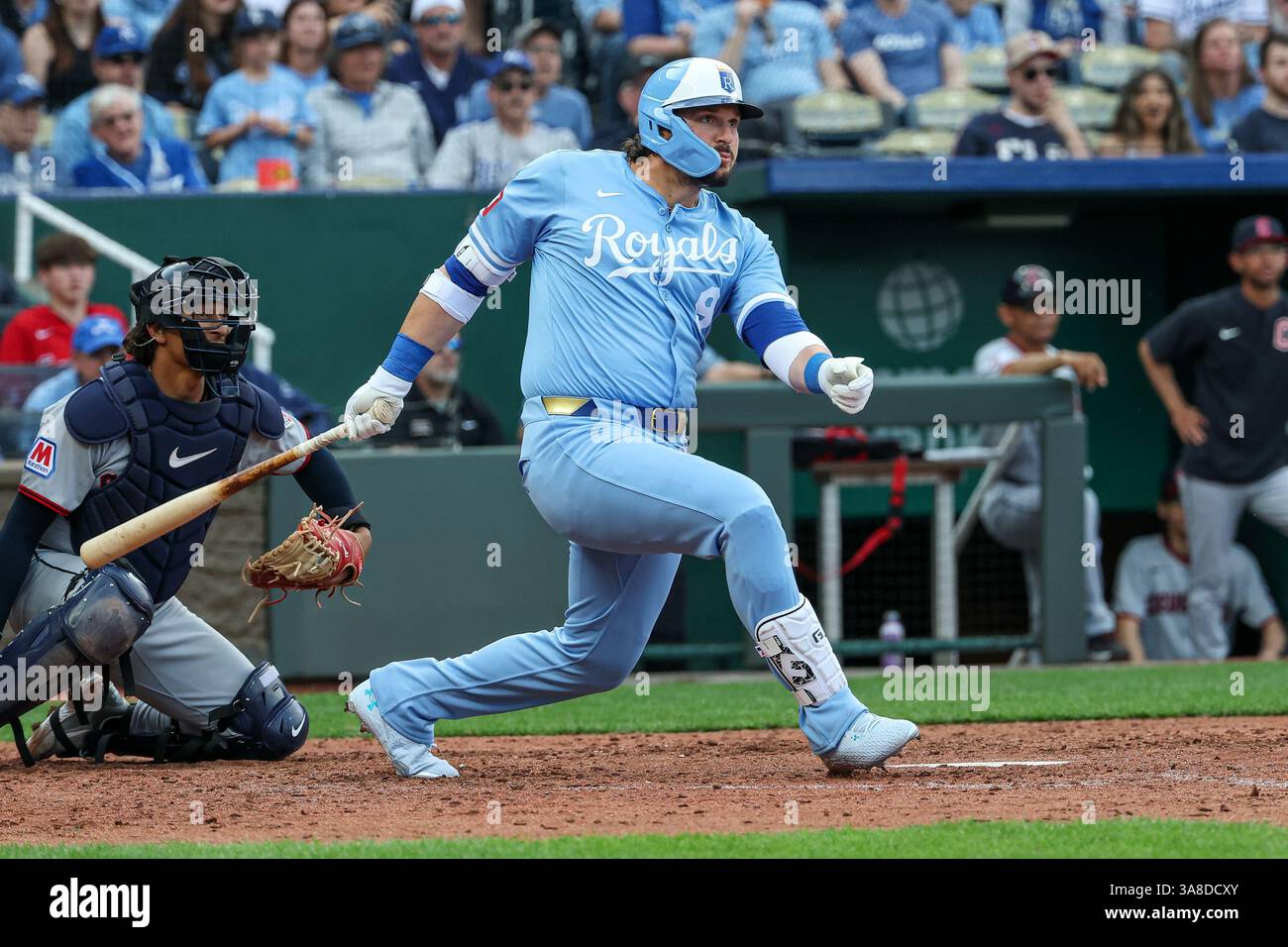 March 27, 2025: Kansas City Royals designated hitter Vinnie Pasquantino ...