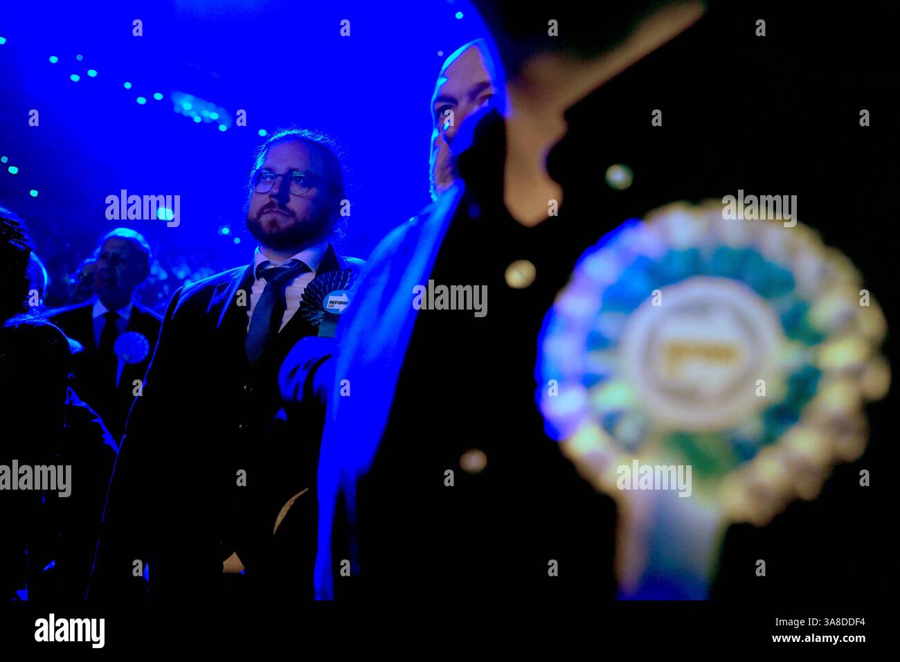Attendees during the Reform UK local election launch rally at the ...