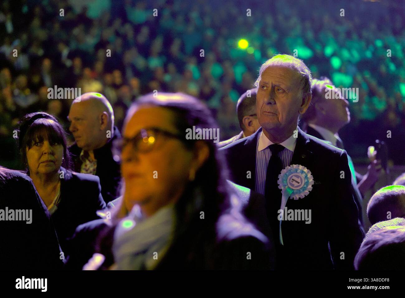 Attendees during the Reform UK local election launch rally at the ...