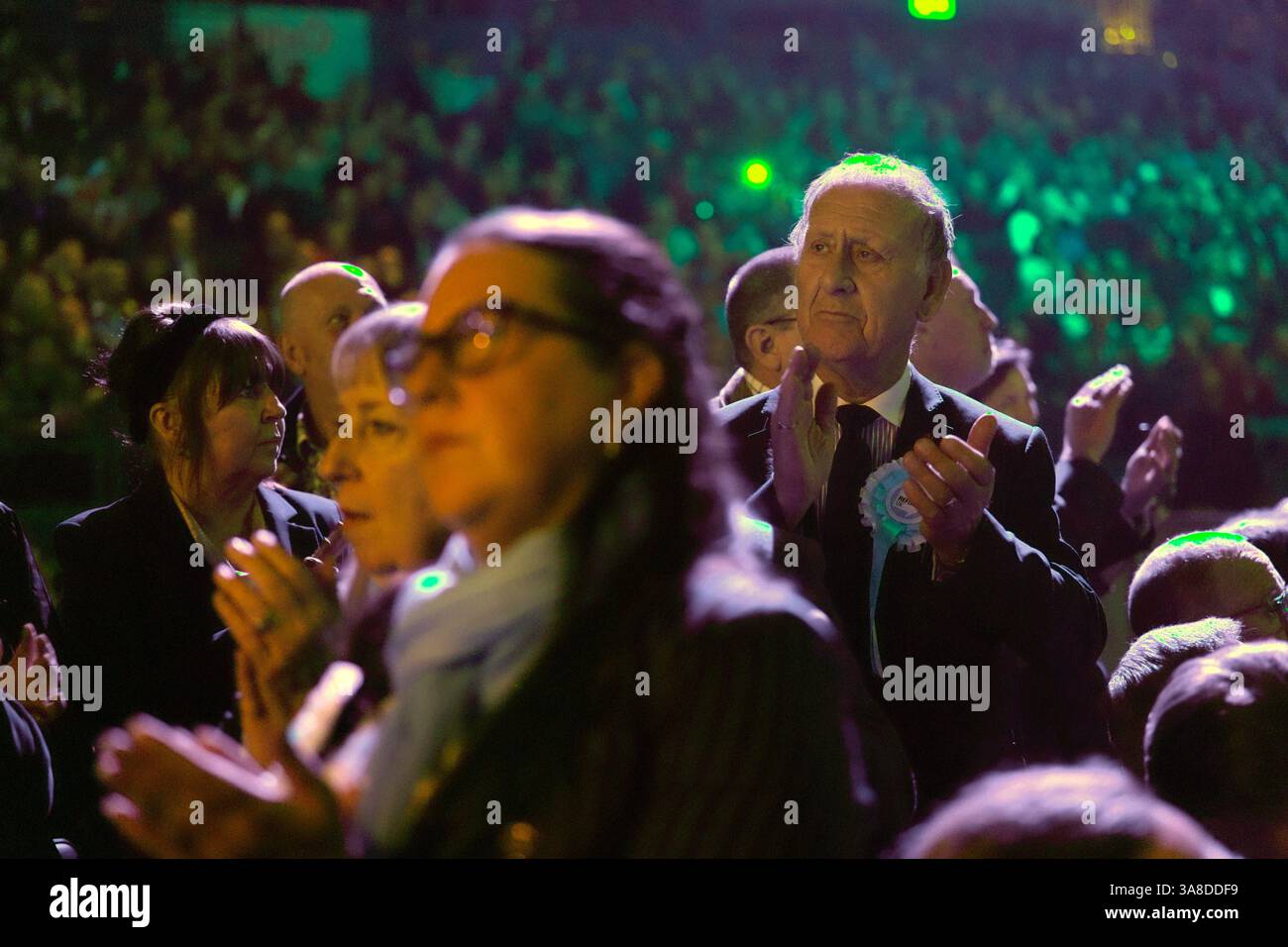 Attendees during the Reform UK local election launch rally at the ...
