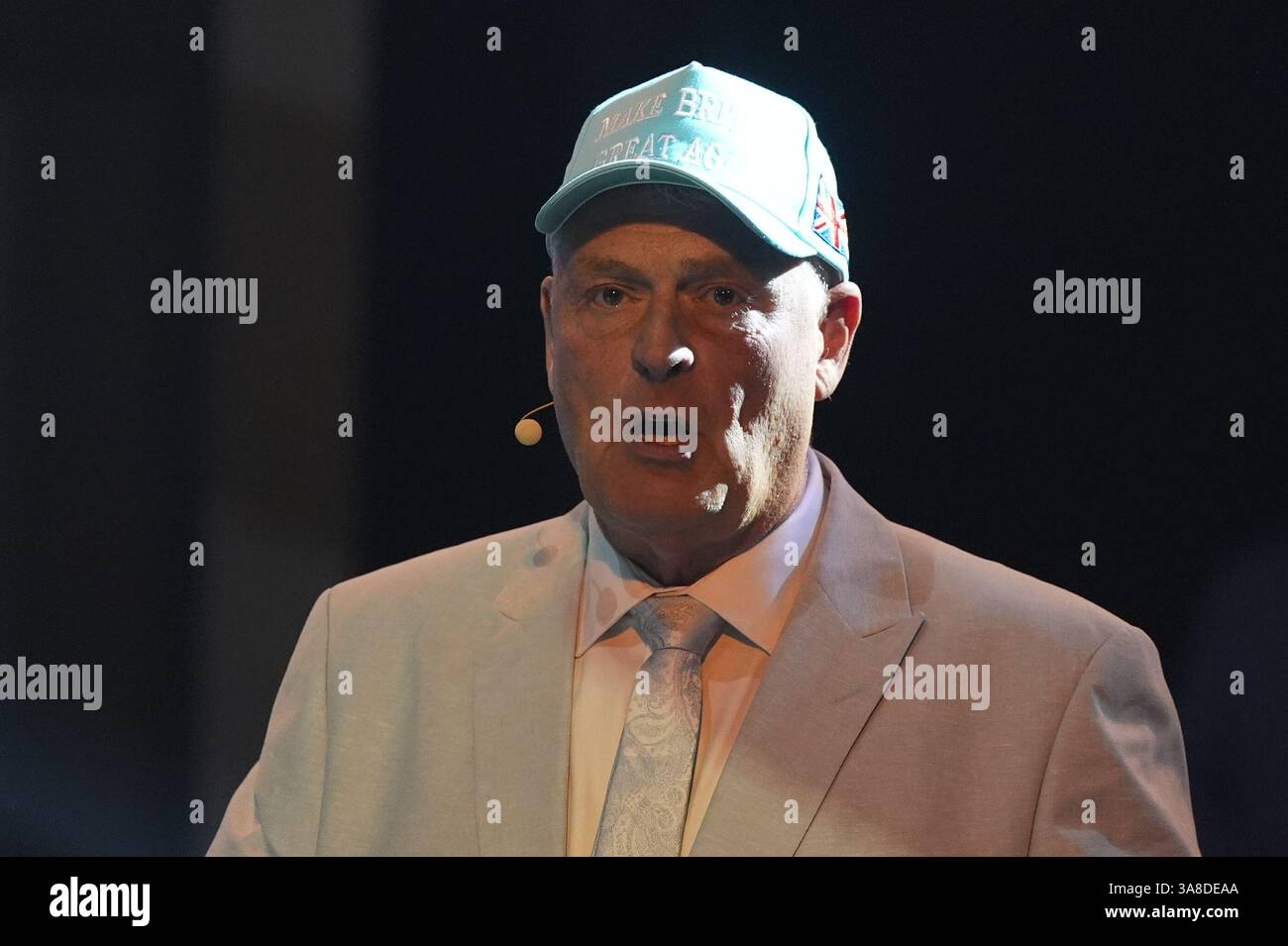 Reform UK MP Lee Anderson during the Reform UK local election launch ...