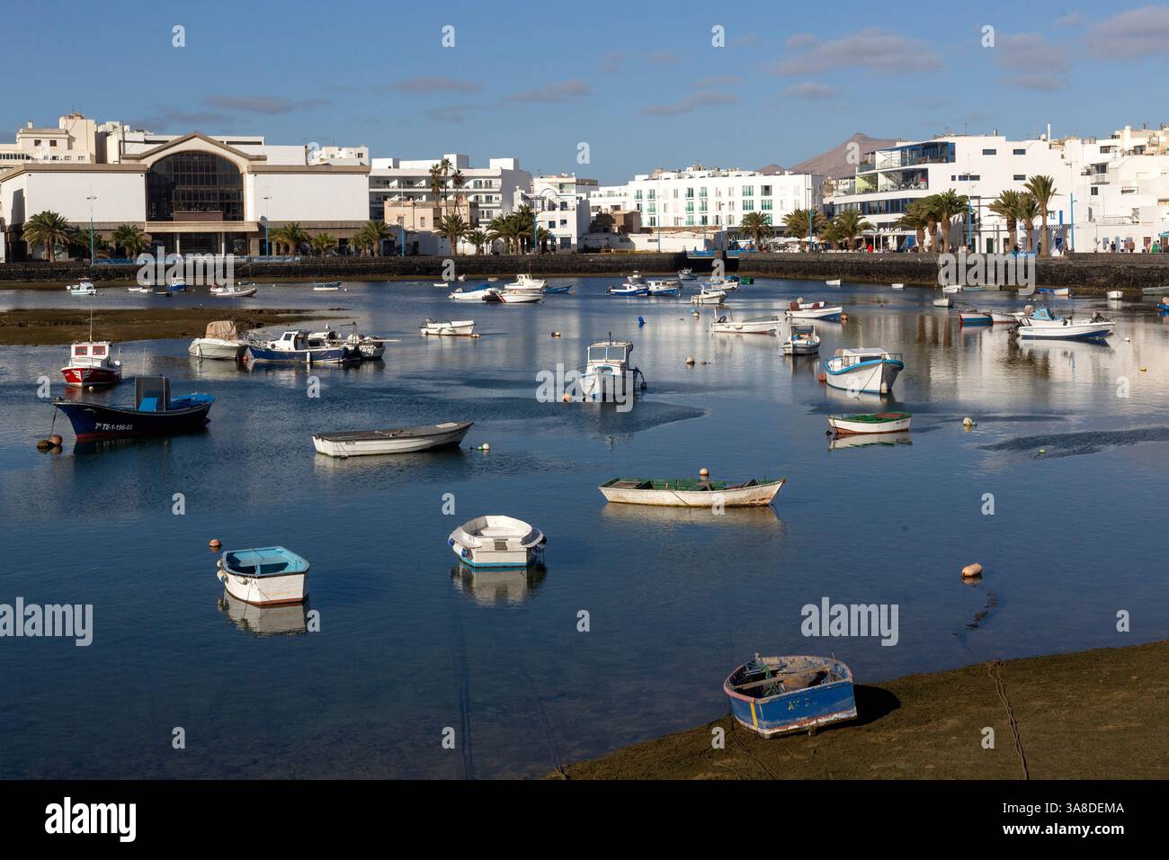 ARRECIFE, LANZAROTE, CANARY ISLANDS - FEBRUARY 13, 2025: View across ...