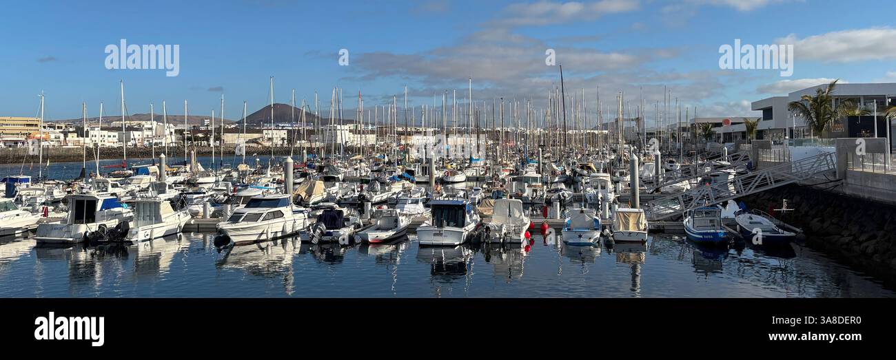 ARRECIFE, LANZAROTE, CANARY ISLANDS - FEBRUARY 13, 2025: Panorama of ...