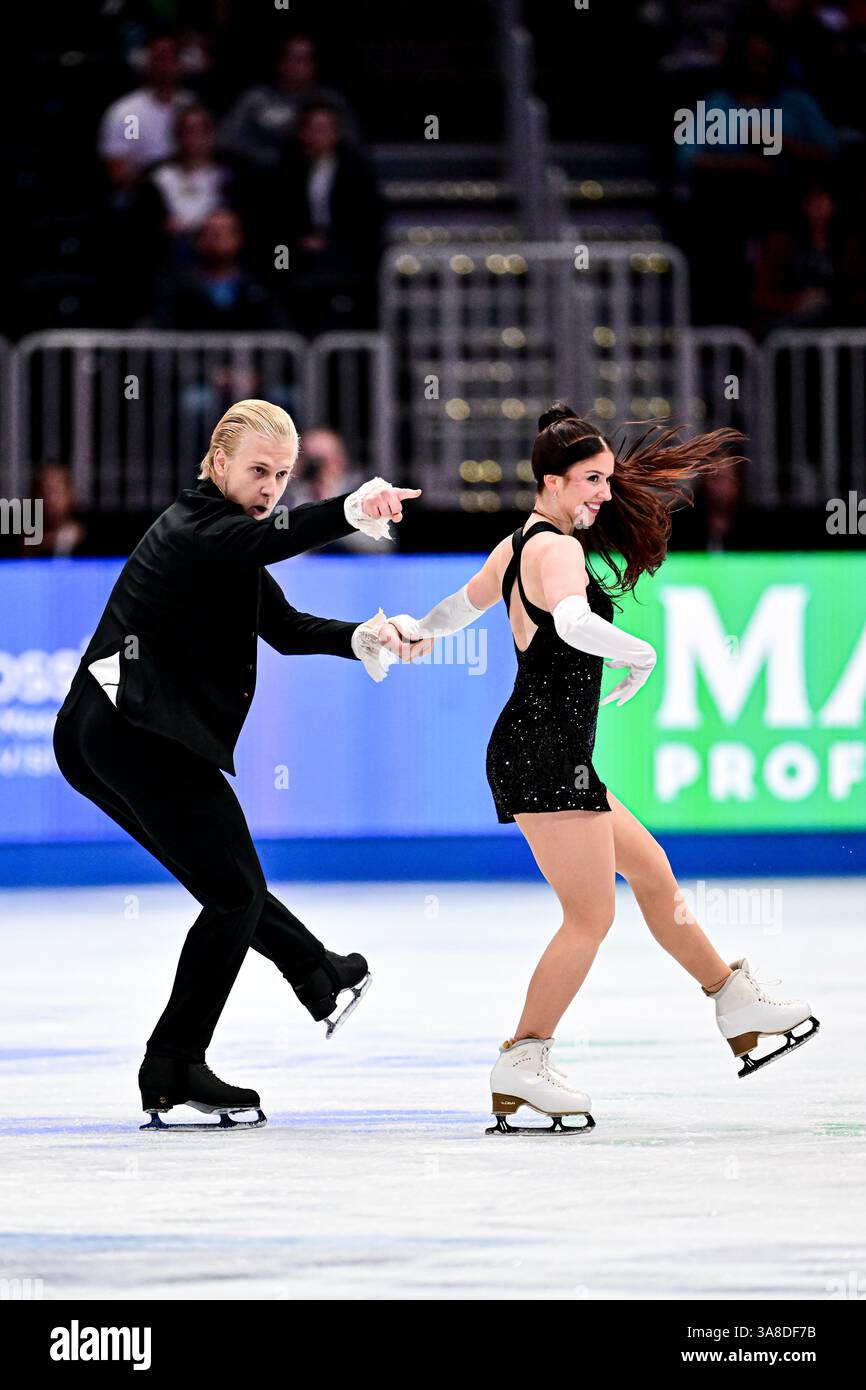 Boston, USA. 28th Mar 2025. Zoe LARSON & Andrii KAPRAN (UKR), during ...