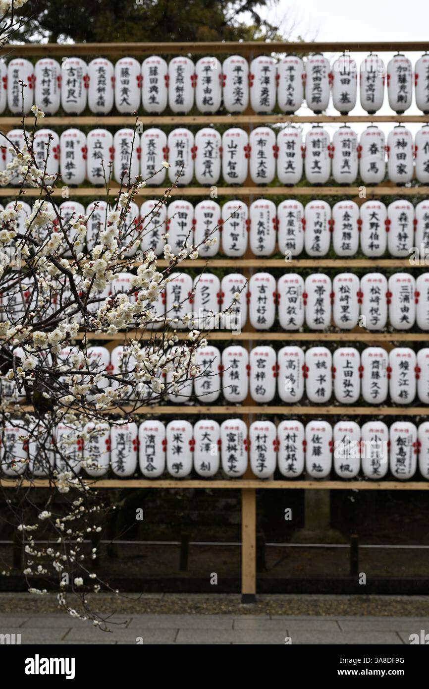 Kitano Tenmangu Shrine in Kyoto, Japan – plum blossoms, lanterns, and ...