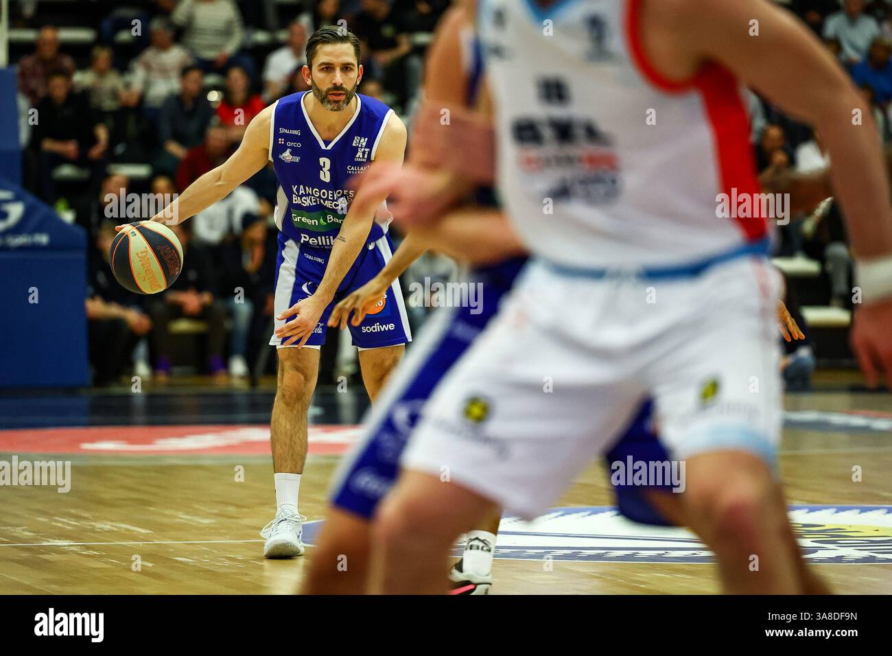 Brussels, Belgium. 28th Mar, 2025. Mechelen's Domien Loubry pictured in ...