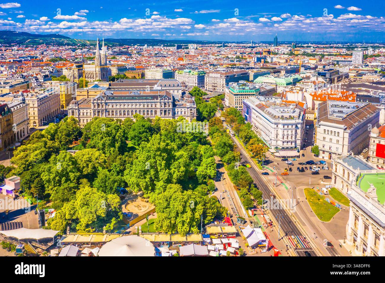 A breathtaking aerial photograph of Vienna, Austria, showcasing its ...