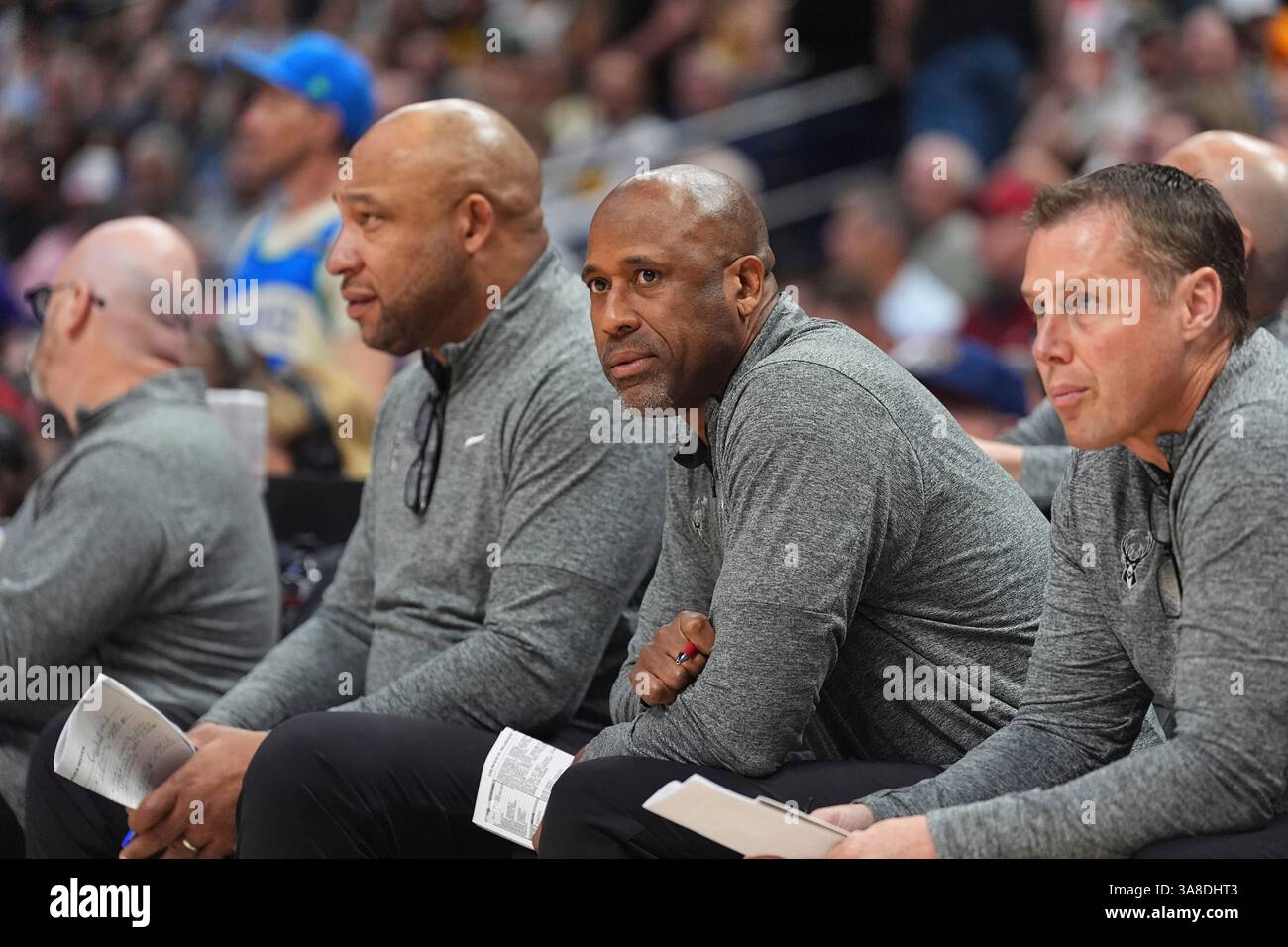 Milwaukee Bucks assistant coach Greg Buckner in the second half of an ...