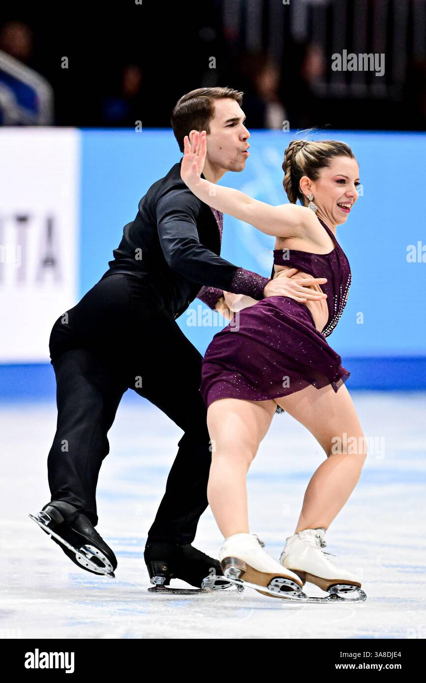 Boston, USA. 28th Mar 2025. Victoria MANNI & Carlo ROETHLISBERGER (ITA ...