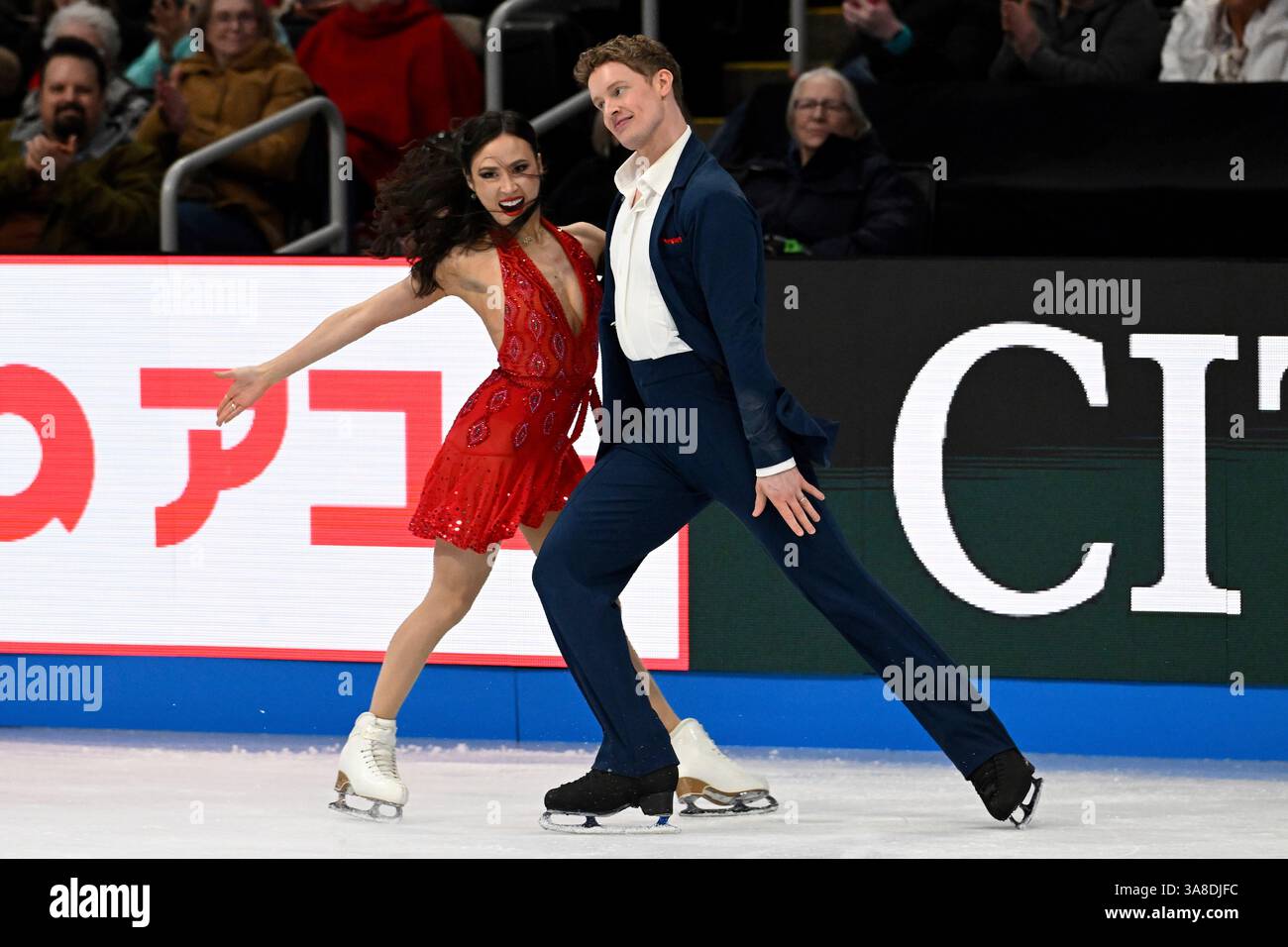 March 28, 2025, Boston, Mass: Madison Chock and Evan Bates of United ...