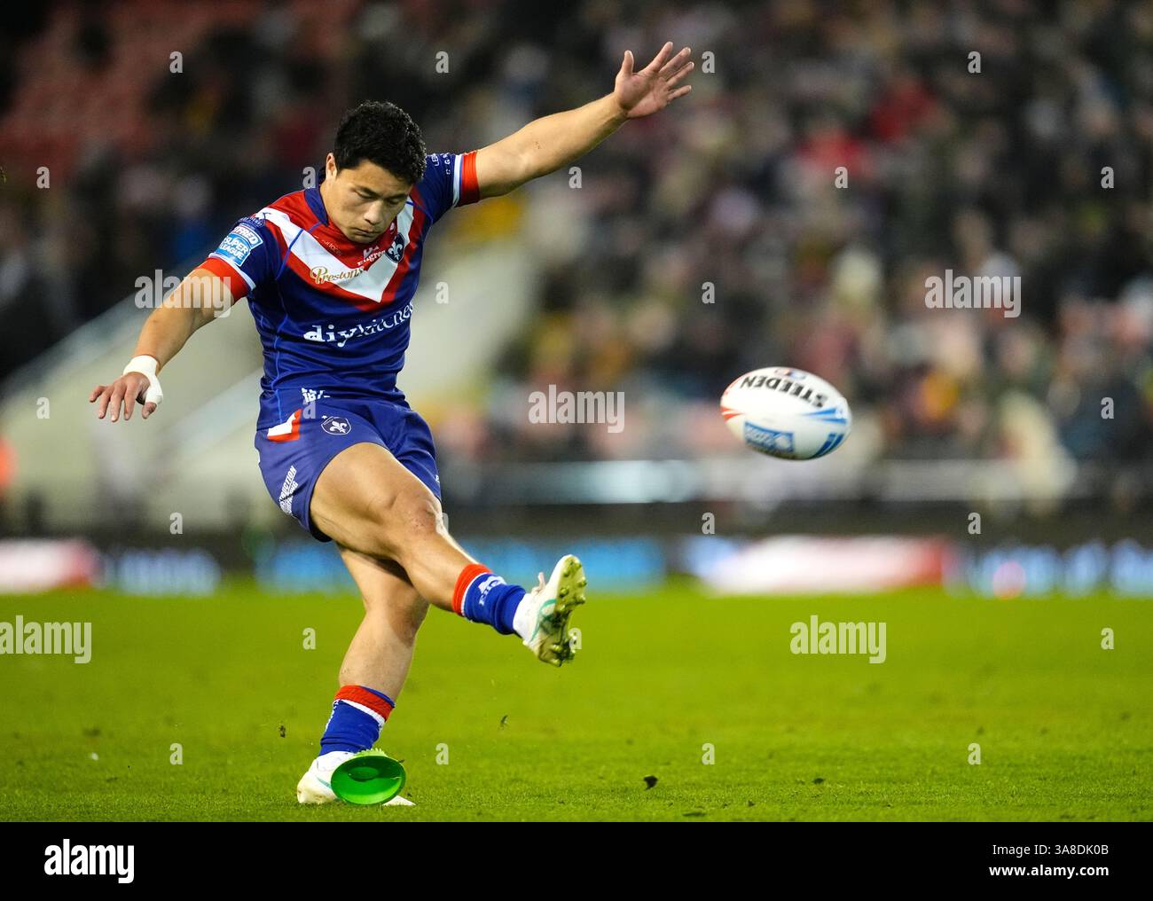 Wakefield Trinity's Mason Lino converts during the Betfred Super League ...