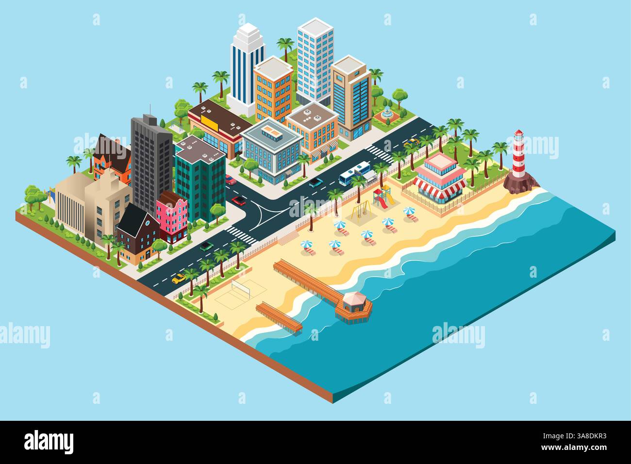 Boardwalk lighthouse Stock Vector Images - Alamy